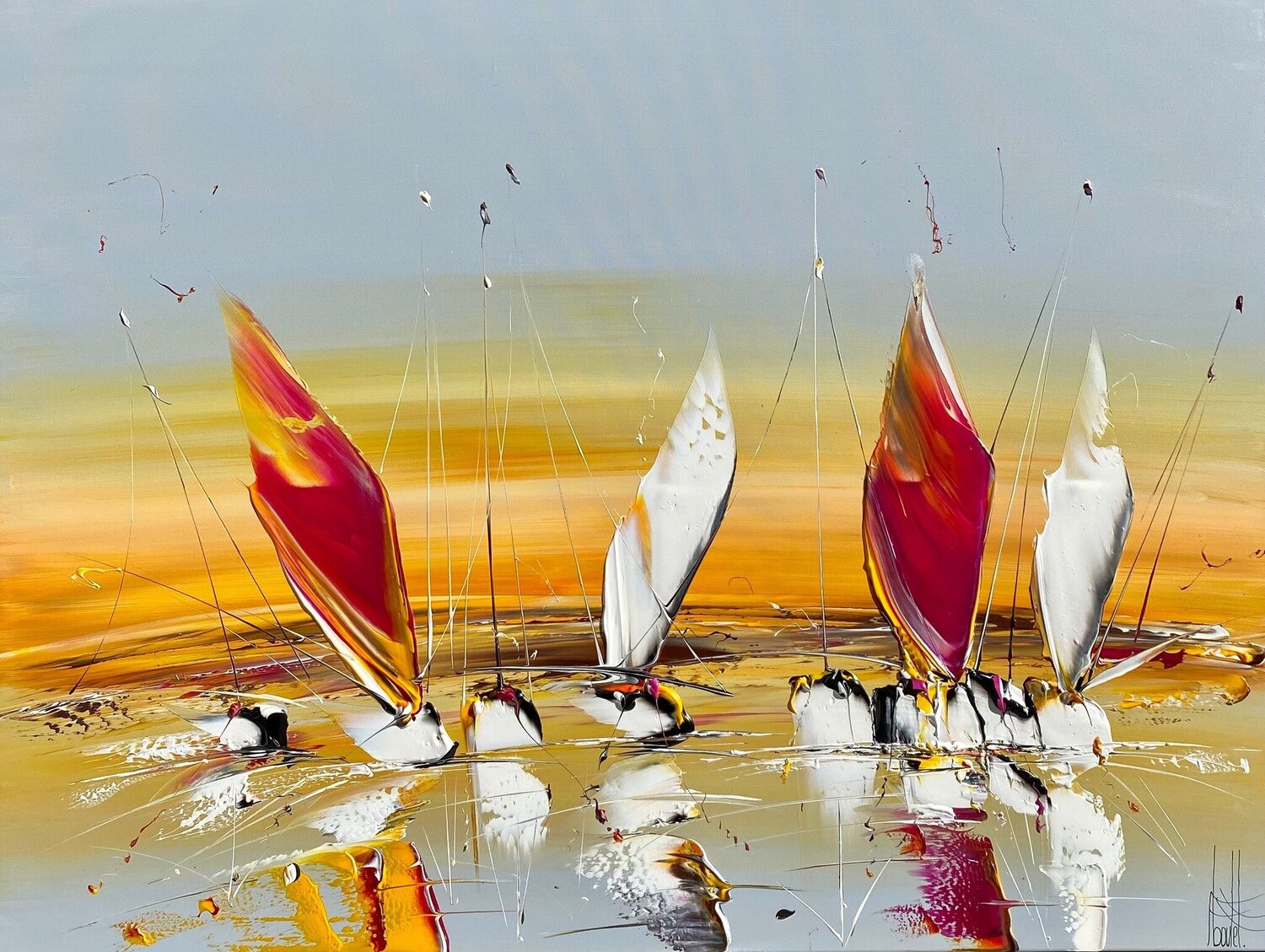 VOILIERS EN MER DE CHINE by FRED BOUTET (2022) : Painting Acrylic ...