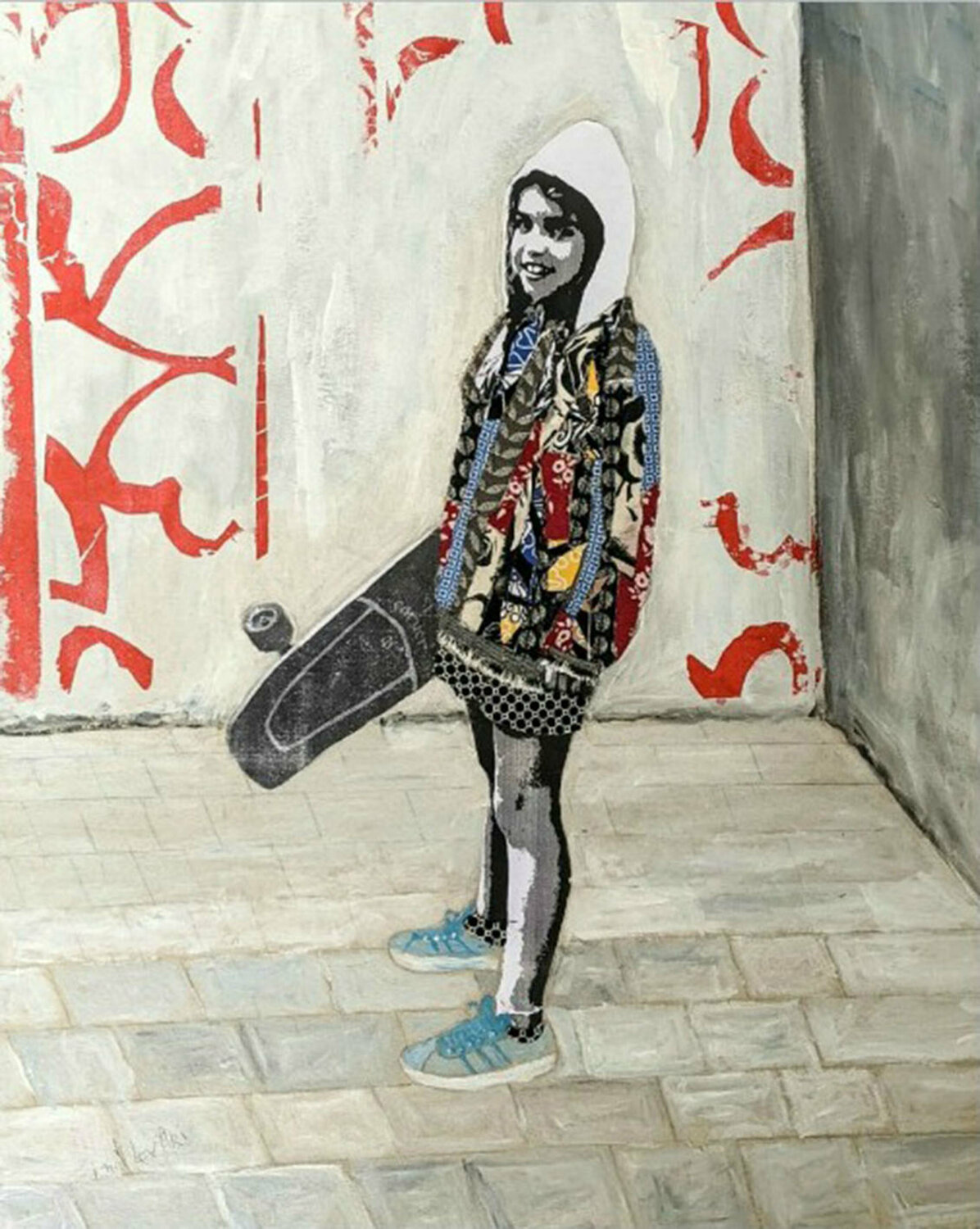 Graffiti von Einat Lev Ari (2020): Malerei Acryl, Nessel auf Karton ...