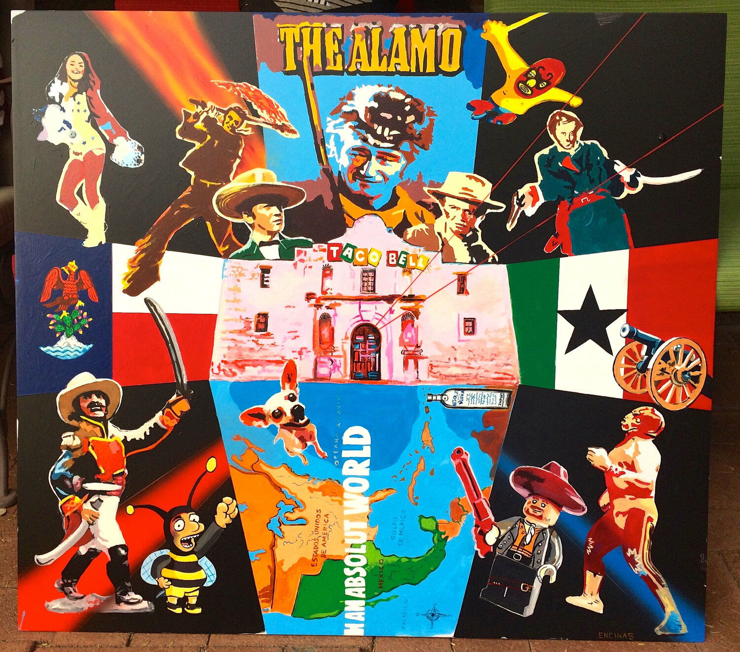 THE ALAMO von Carlos Encinas (2016): Malerei Acryl auf Metall - Singulart