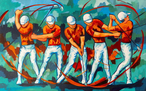 Golf Swing in the Zone by Beate Blume (2025) : Painting Acrylic on ...