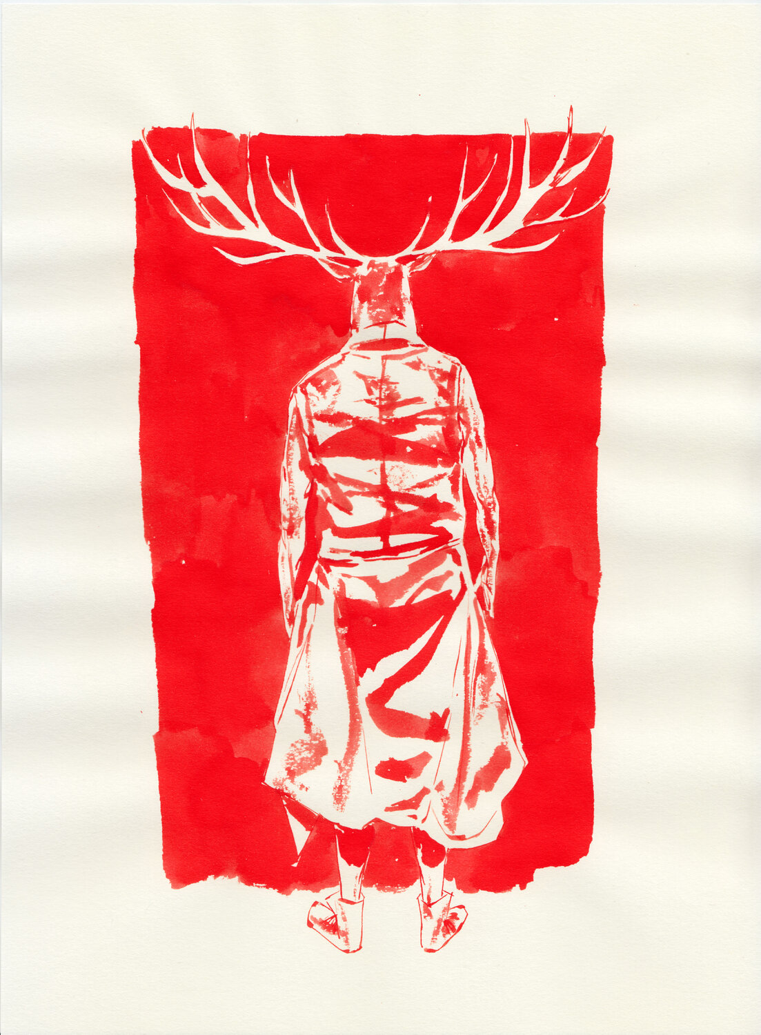Deer_09 by Daniel Dwyer (2021) : Drawing India Ink on Paper - Singulart