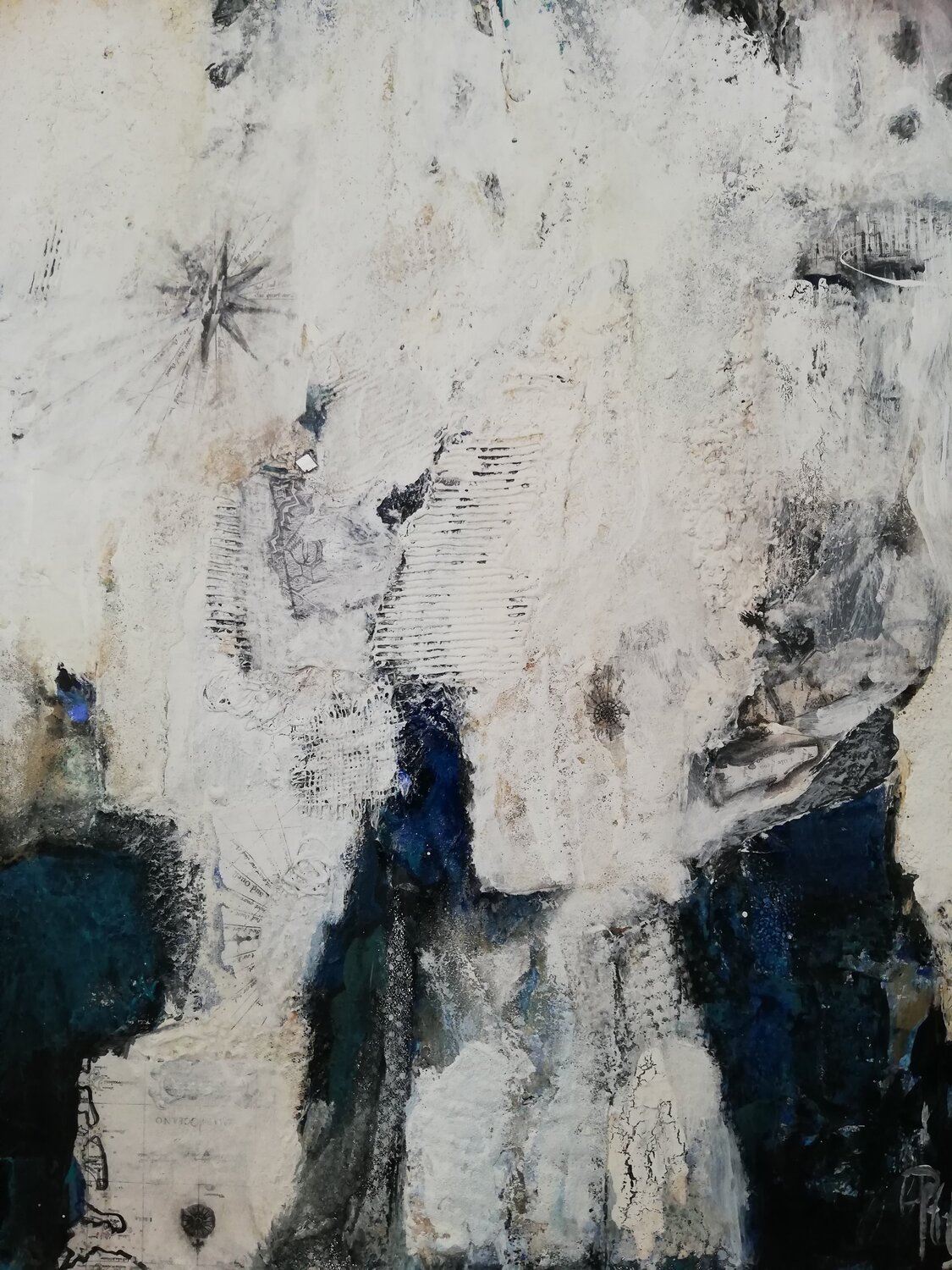 Rose des Vents ll von Corinne Pages (2021): Malerei Acryl, Collage auf ...