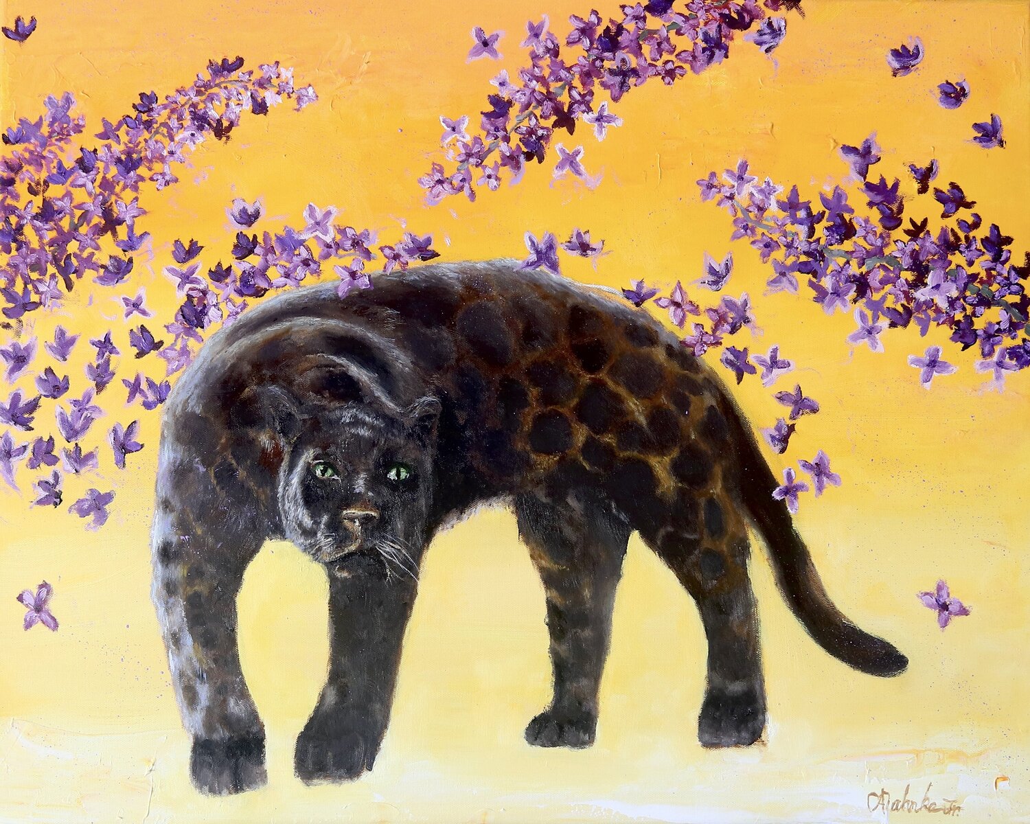 A Panthers Gaze by Anthony Mahnke (2023) : Painting Acrylic, Oil on ...