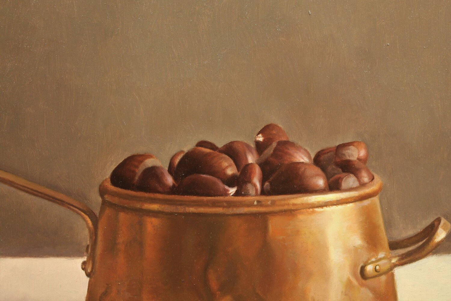 Copper Pot with Chestnuts by Luis Castro Lopo (2016) : Painting Oil on ...