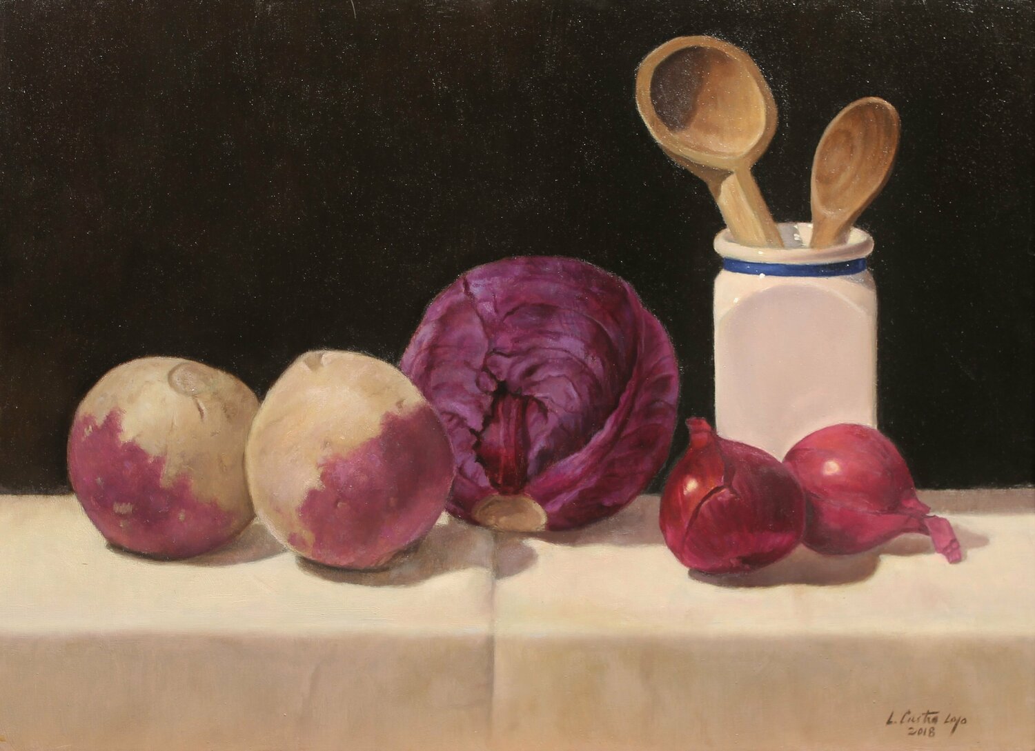 Purple Cabbage by Luis Castro Lopo (2018) : Painting Oil on Wood ...