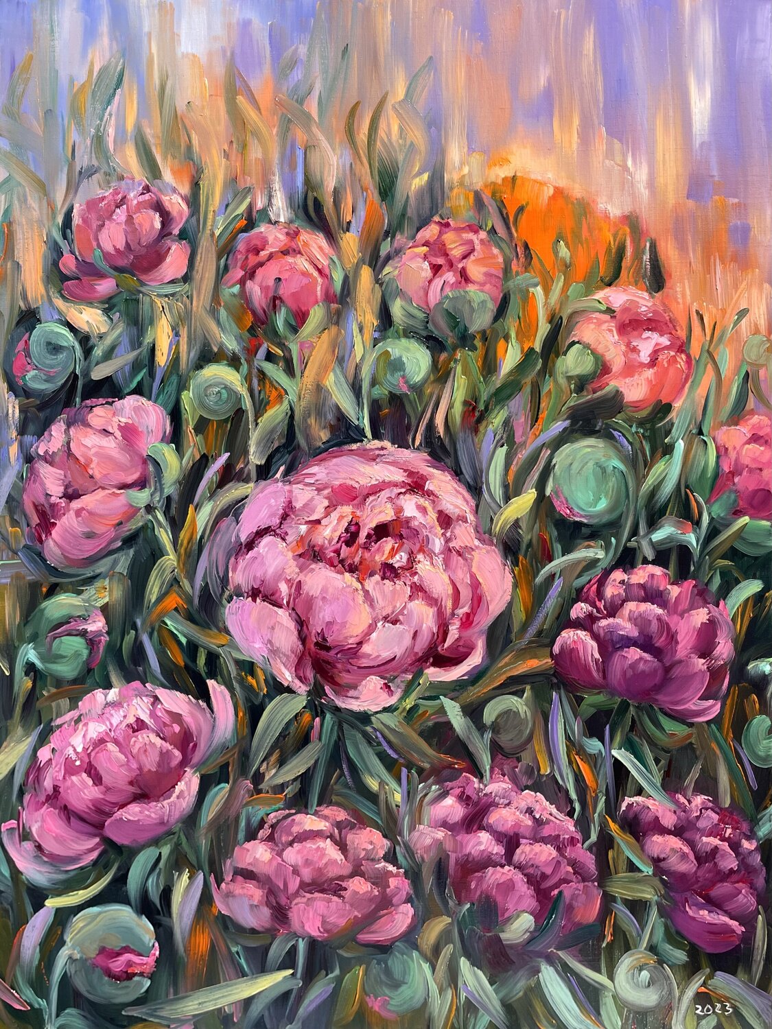 Abstract Peony Painting