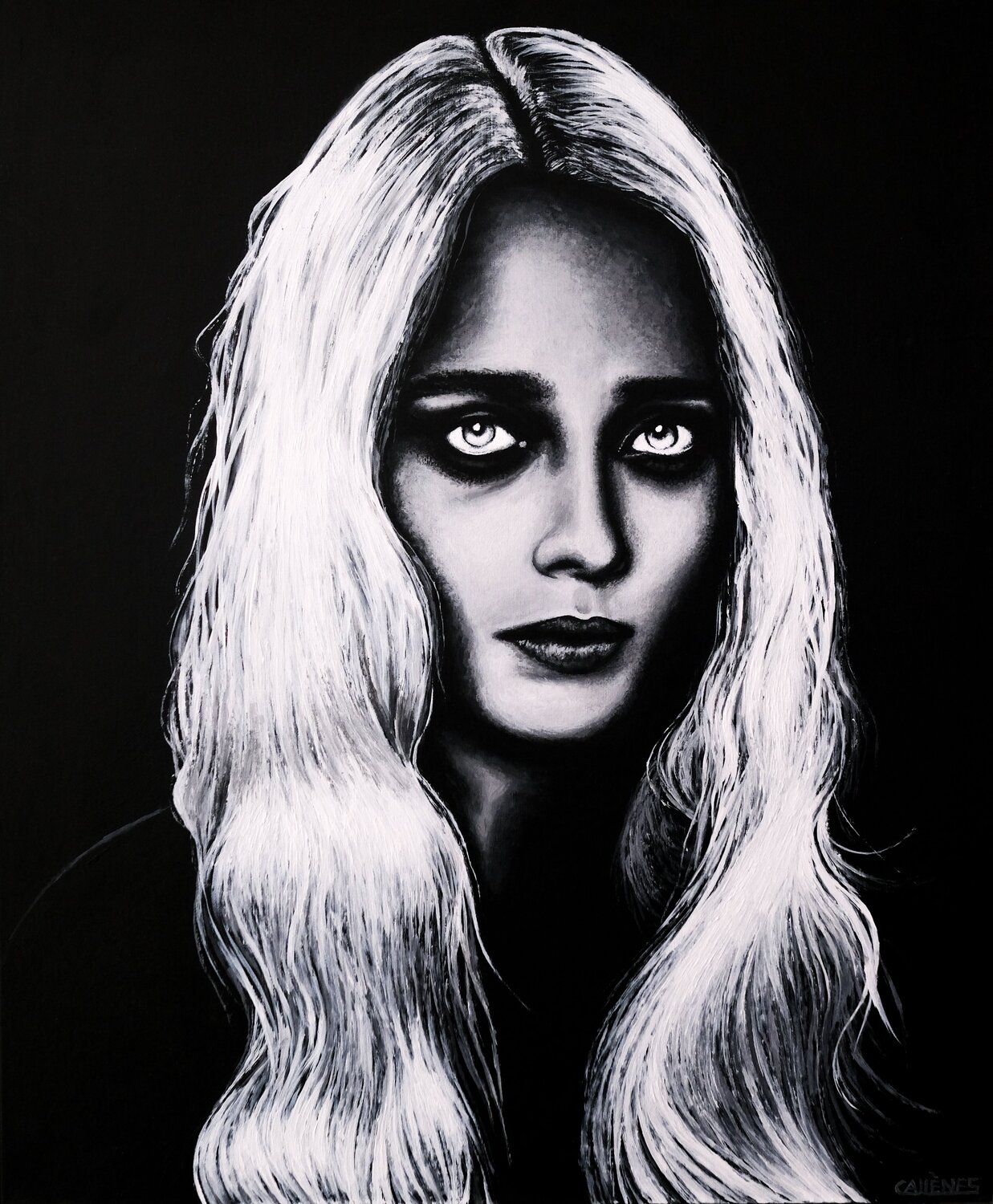 Muse aux cheveux blancs by Geoffrey Callènes (2022) : Painting Acrylic on Canvas - Singulart