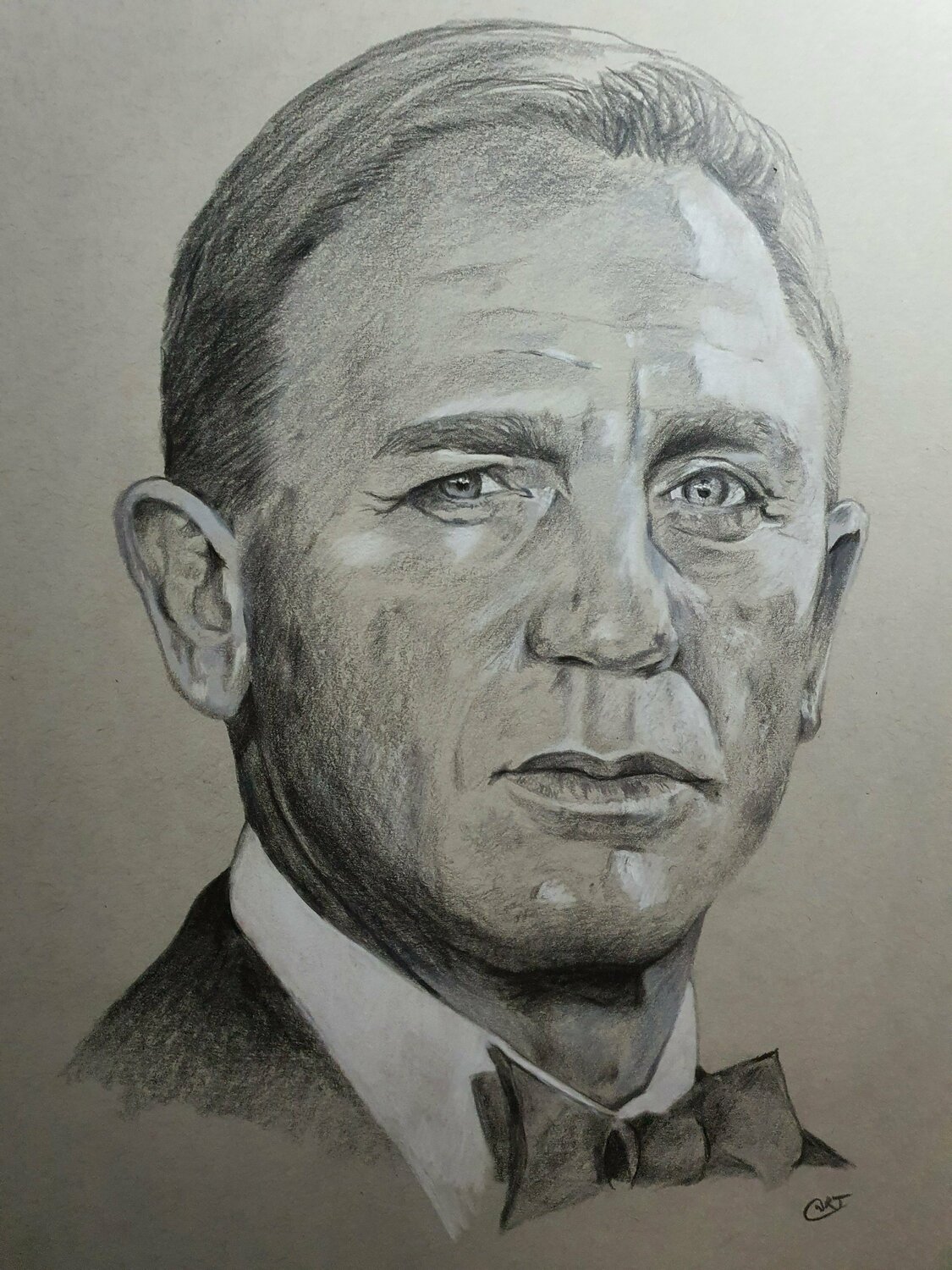 Daniel Craig Portrait Drawing by Robert Thompson (2021) : Drawing ...