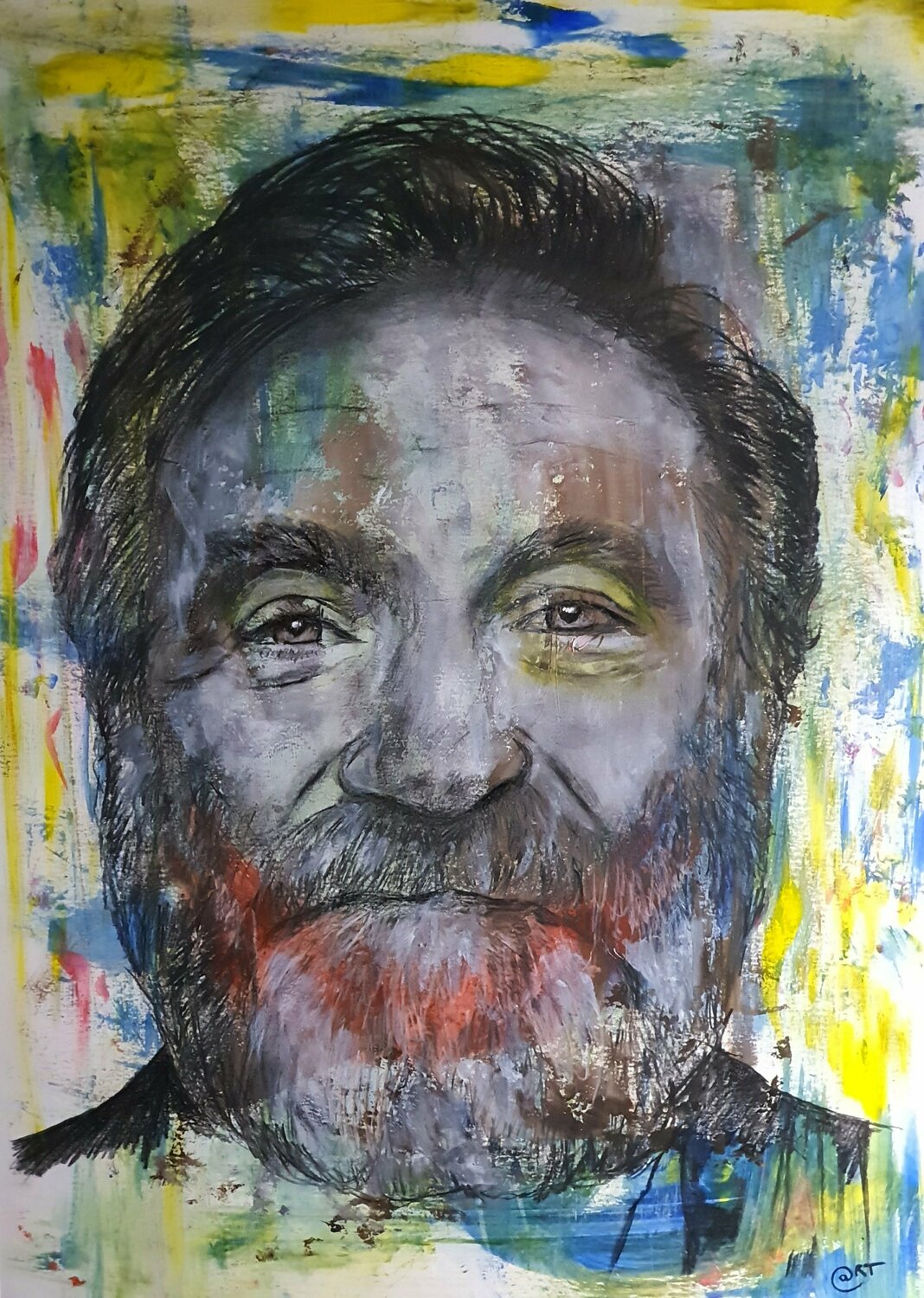 Robin Williams by Robert Thompson (2020) : Drawing Pencil, Pen on Paper ...