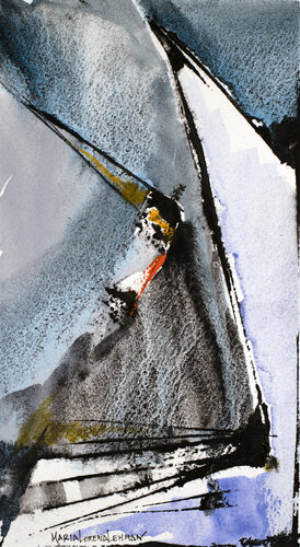 Midnight Horizon by Maria Lorena Lehman (2023) : Painting Watercolor on ...