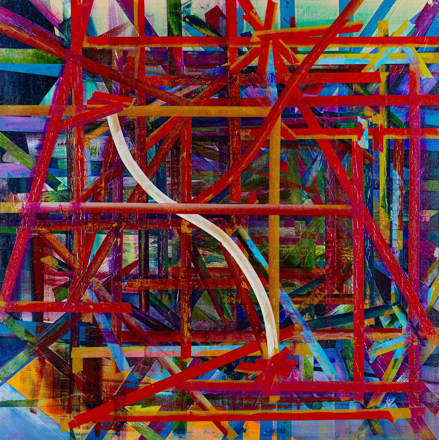 Drunter und Drüber by Peter Knauer (2011) : Painting Acrylic, Collage ...