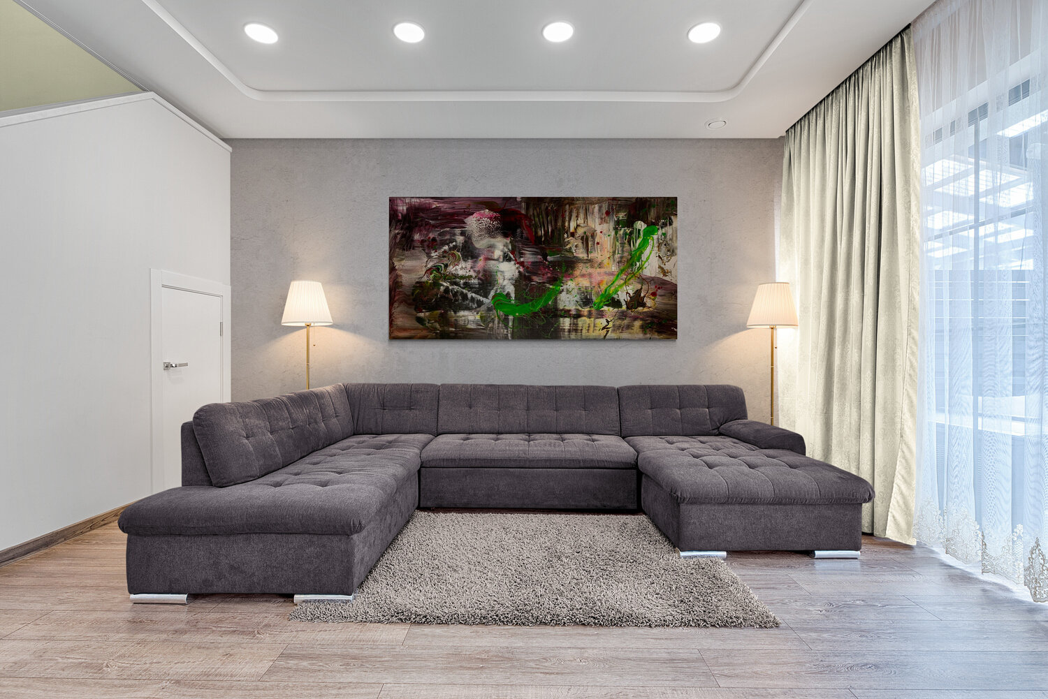 Welt der Klecksfische von Sandra Lederer (2020): Malerei Acryl auf ...