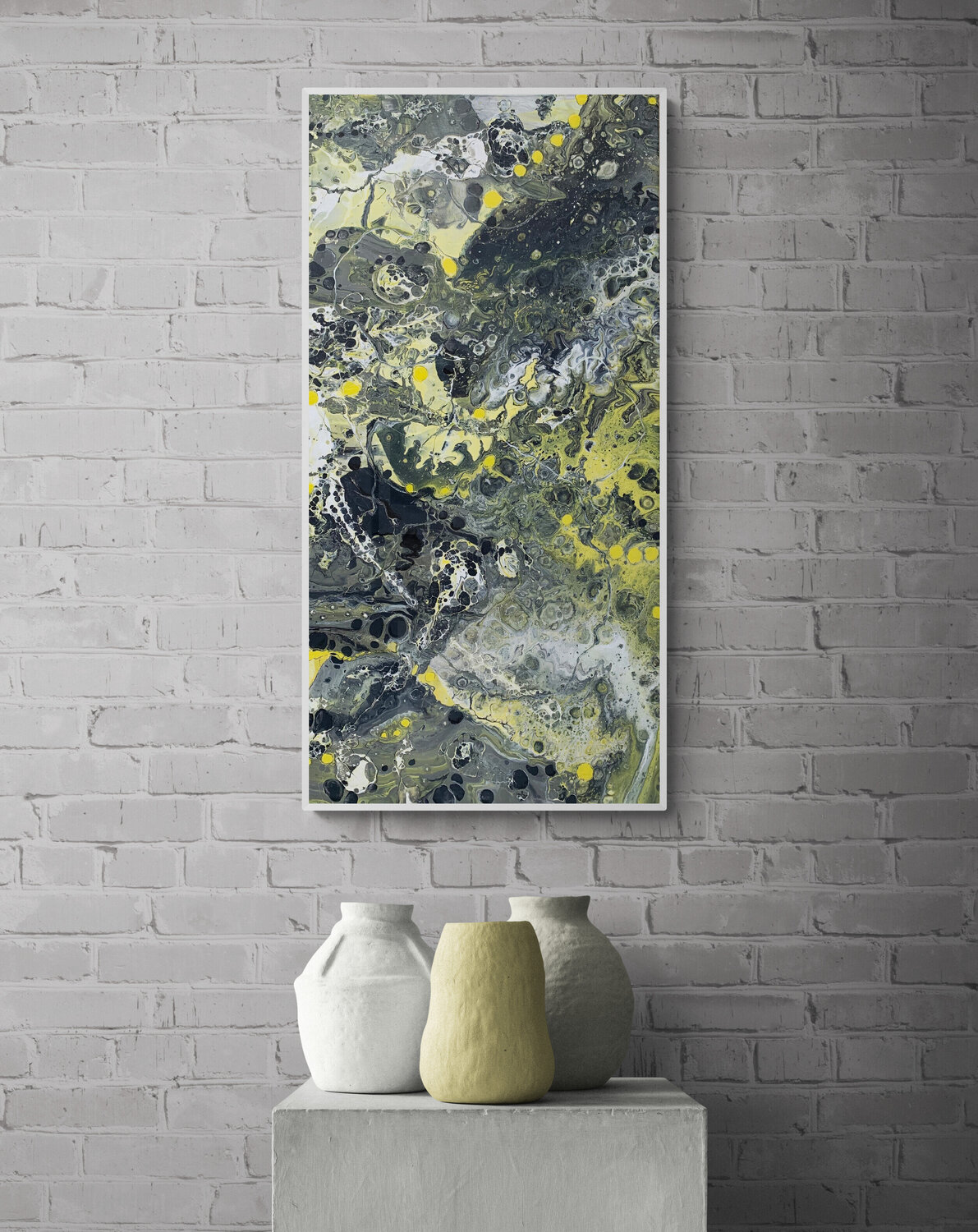 Zitronengalaxie von Sandra Lederer (2022): Malerei Acryl, Buntstift auf ...