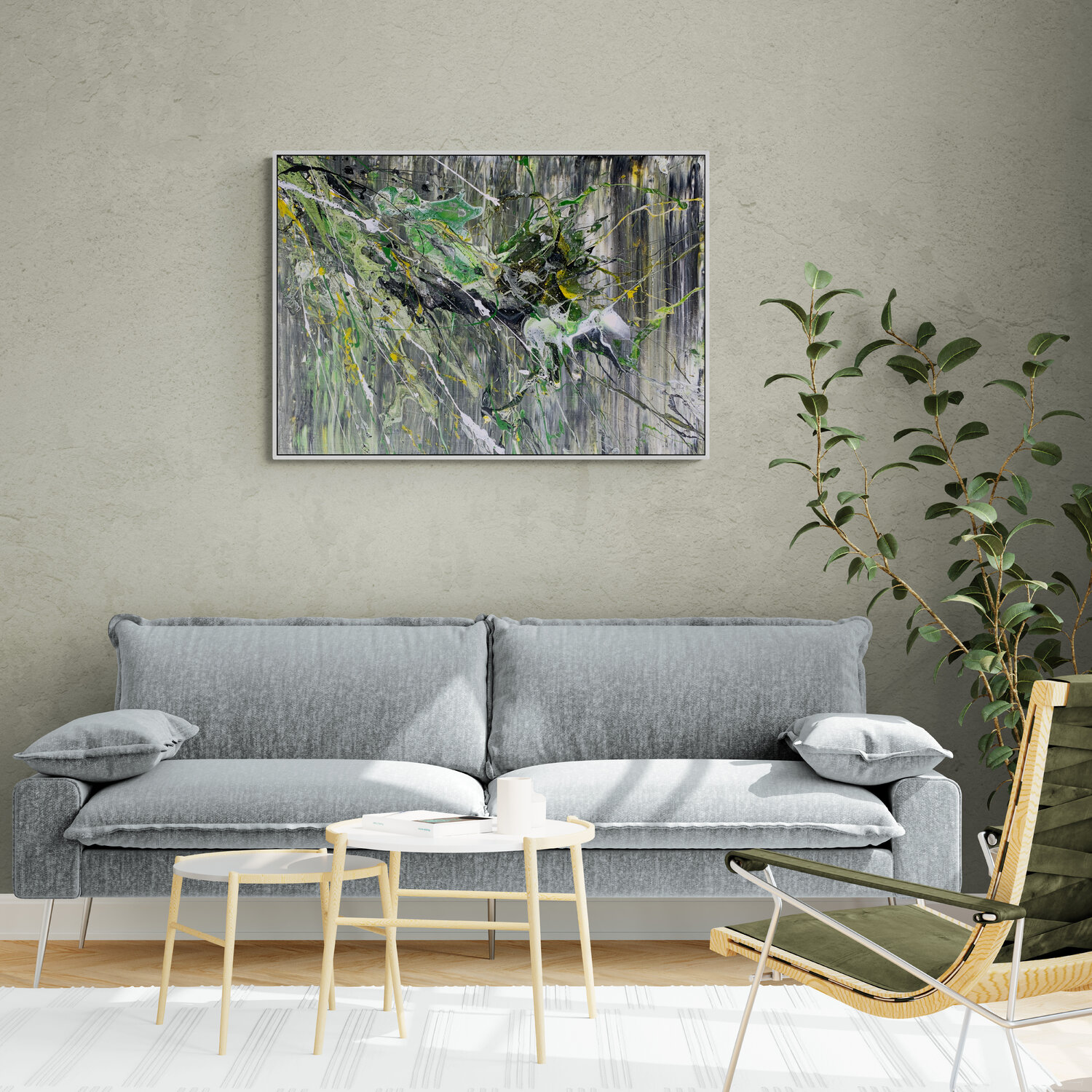 Explosion von Sandra Lederer (2024): Malerei Acryl, Lack auf Leinwand ...