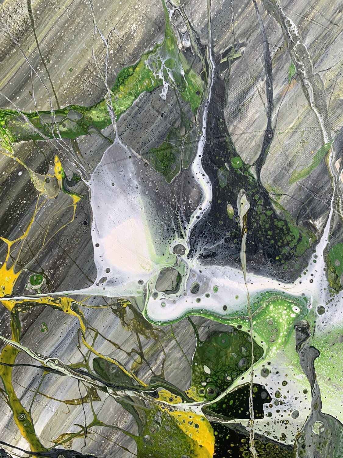 Explosion von Sandra Lederer (2024): Malerei Acryl, Lack auf Leinwand ...