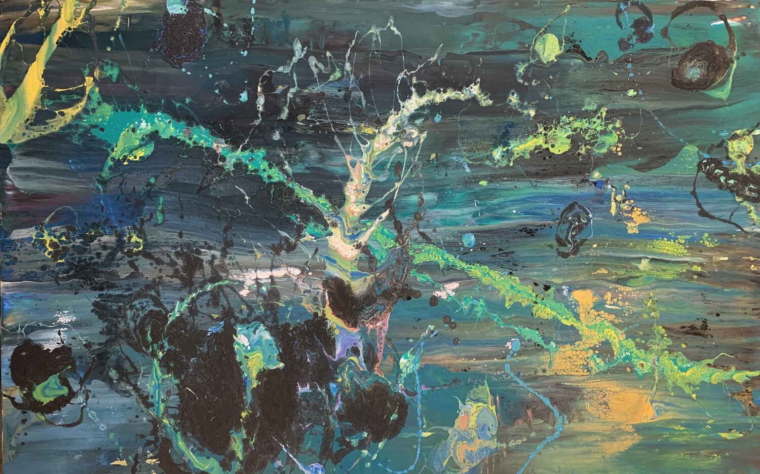 Ocean battle 2 by Sandra Lederer (2021) : Painting Acrylic on Canvas ...