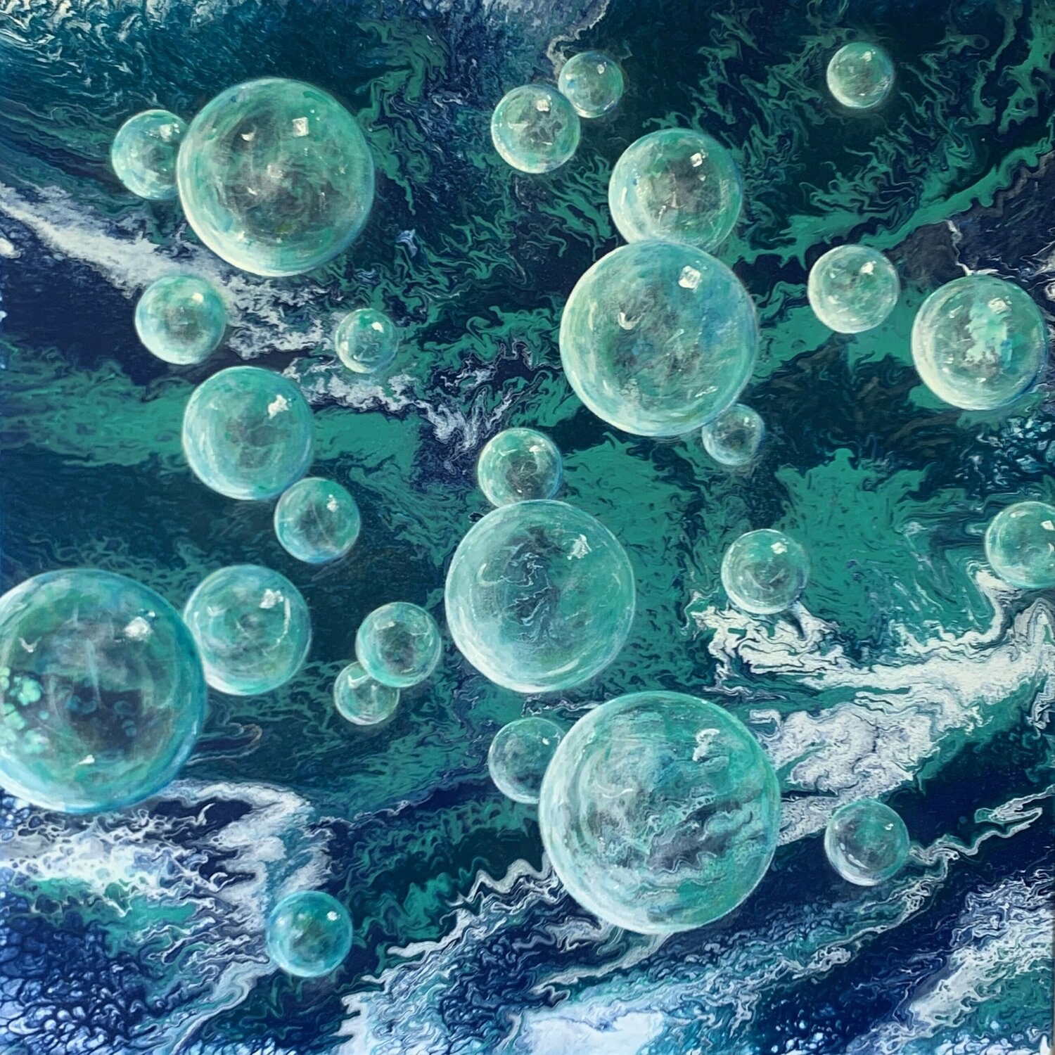 Bubble Dream by Sandra Lederer (2021) : Painting Acrylic, Colored ...