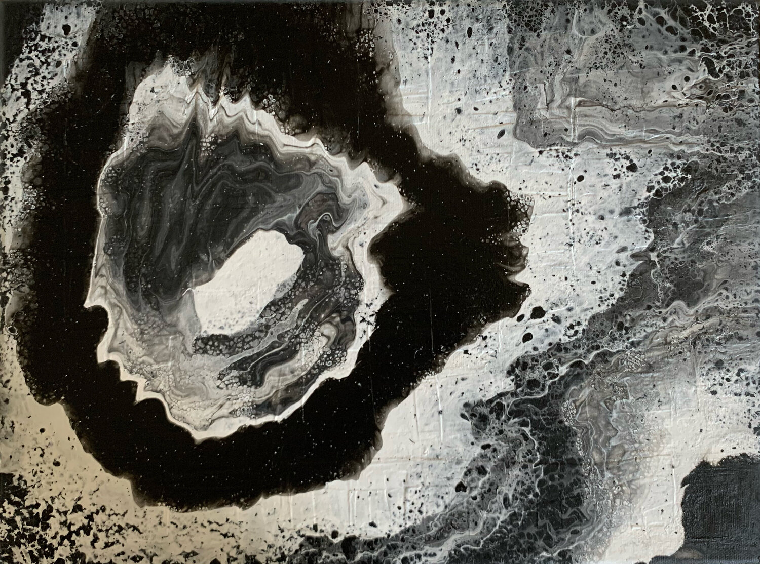 Wurmloch by Sandra Lederer (2022) : Painting Acrylic, Lacquer on Canvas ...