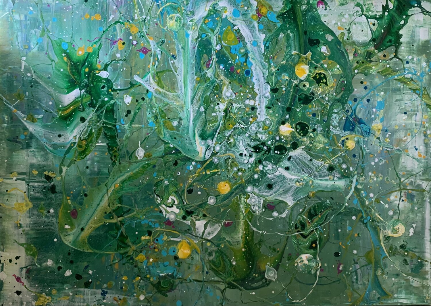 Underwater by Sandra Lederer (2022) : Painting Acrylic, Lacquer on ...