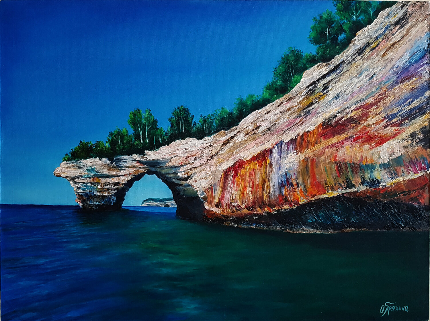 Pictured Rocks by Olga Pryakhina (2021) : Painting Oil on Canvas - Singulart
