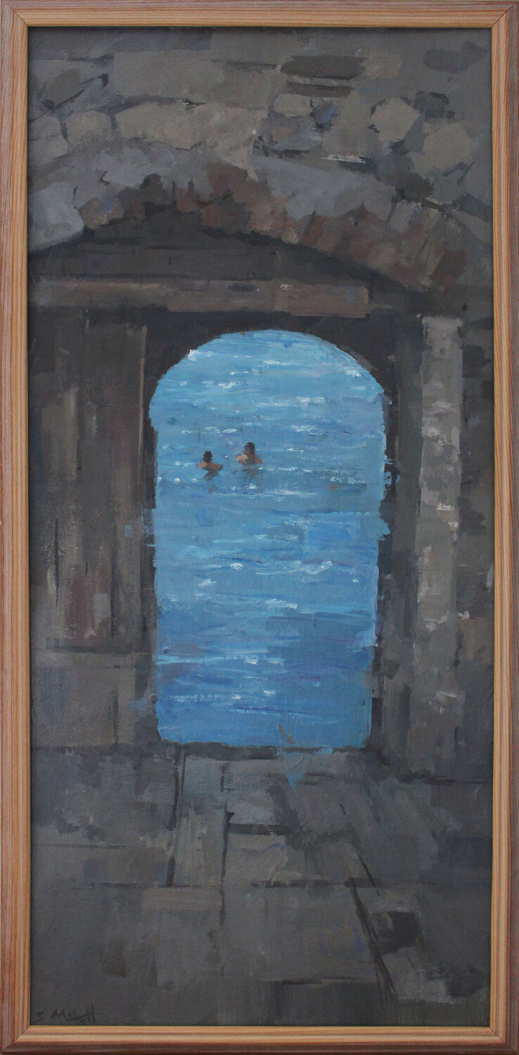 Rovinj Swimmers by Stephen Mitchell (2022) : Painting Acrylic on Canvas - Singulart