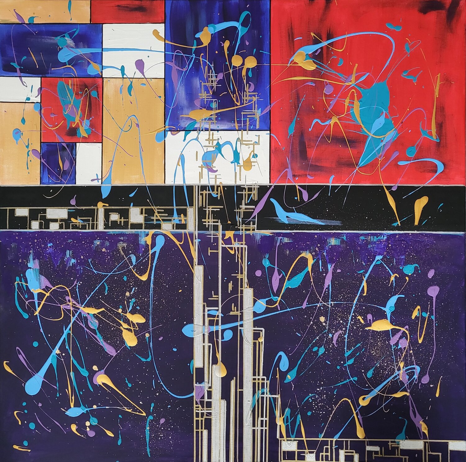 Kupka, Mondrian, Pollock in my head by Ivana Brazdova (2023) : Painting ...