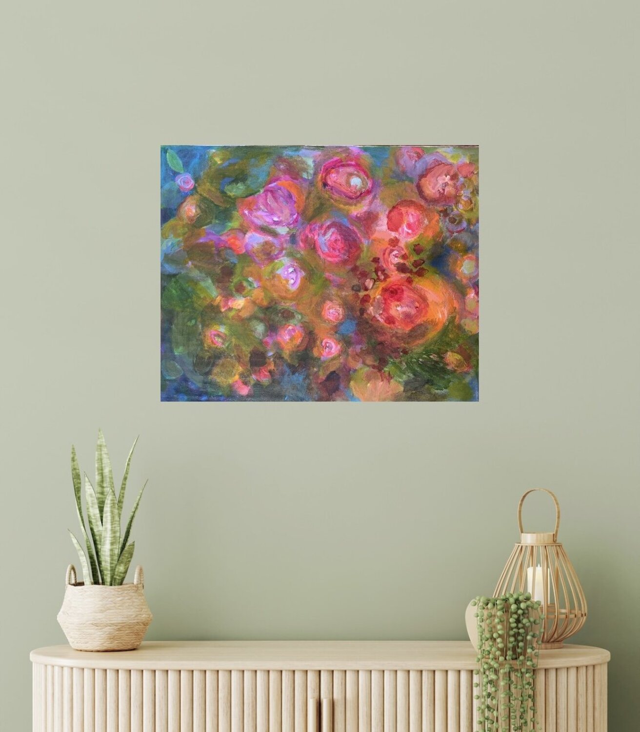 Roses. Pink. Abstract. de Anne Samson (2025) : Peinture Acrylique ...