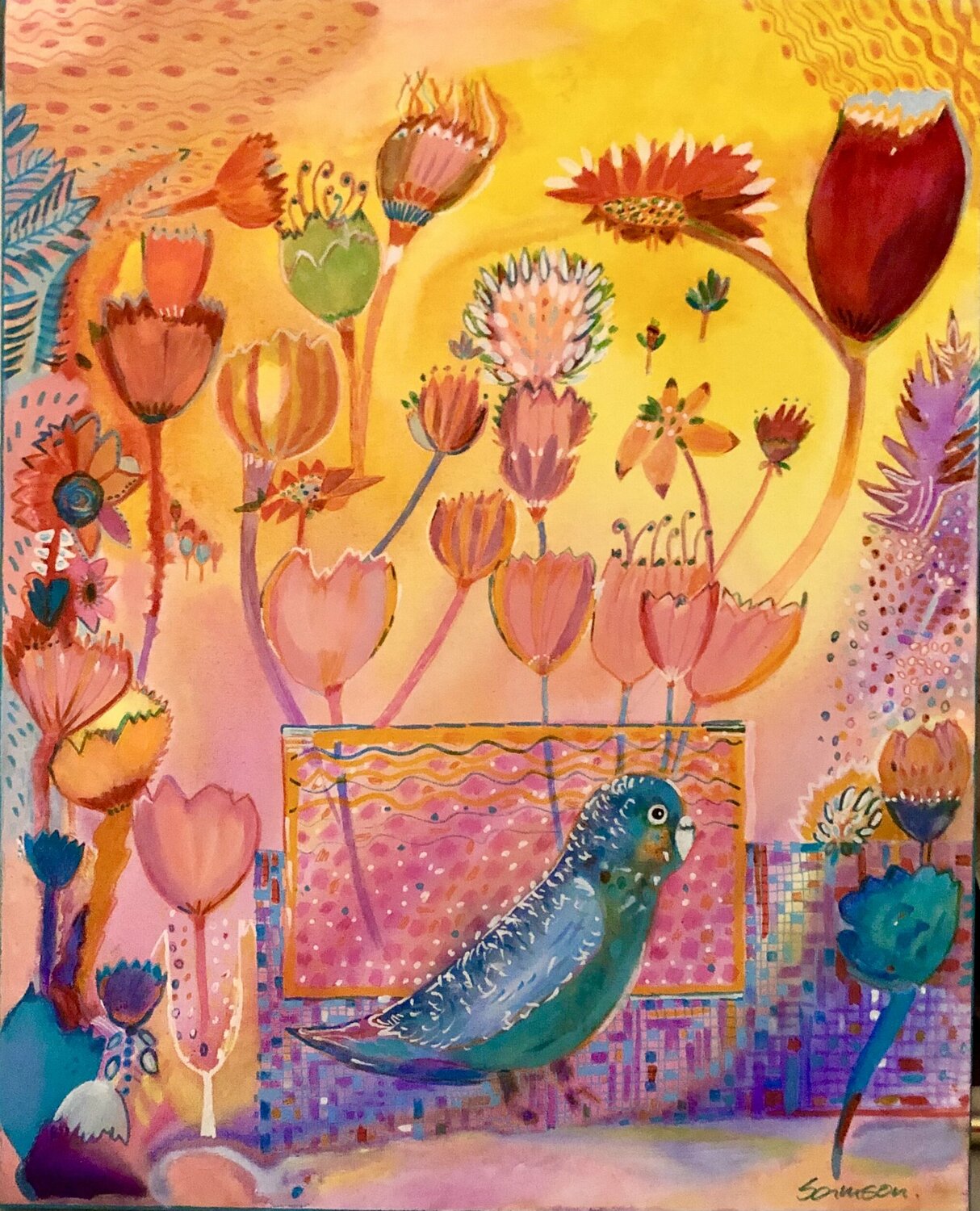 Little bird by Anne Samson (2021) : Painting Acrylic on Canvas - SINGULART