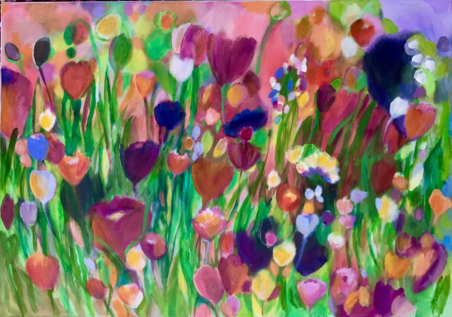 Love flowers de Anne Samson (2025): Pintura Acrílico en Lienzo - Singulart
