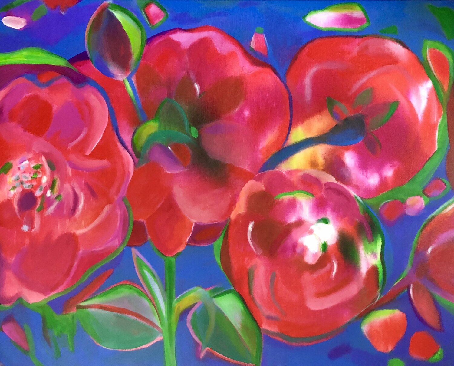 Love is a red flower by Anne Samson (2021) : Painting Acrylic on Canvas ...
