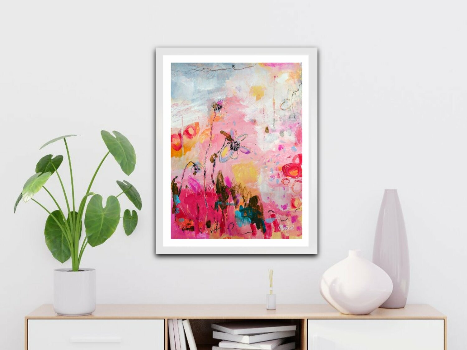 Wild flower by Marisol Evora (2021) : Work on Paper Acrylic, Charcoal ...