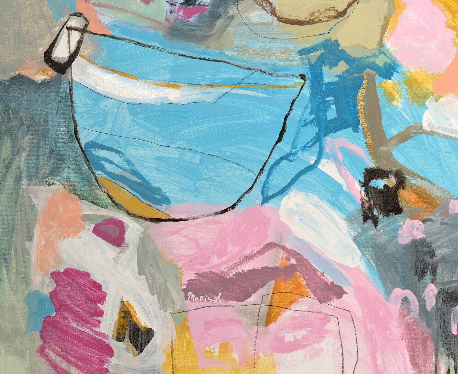 BOSSA NOVA BREEZE by Marisol Evora (2024) : Painting Acrylic, Charcoal ...