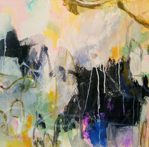 Masquerade by Marisol Evora (2022) : Painting Acrylic, Oil Pastel on ...