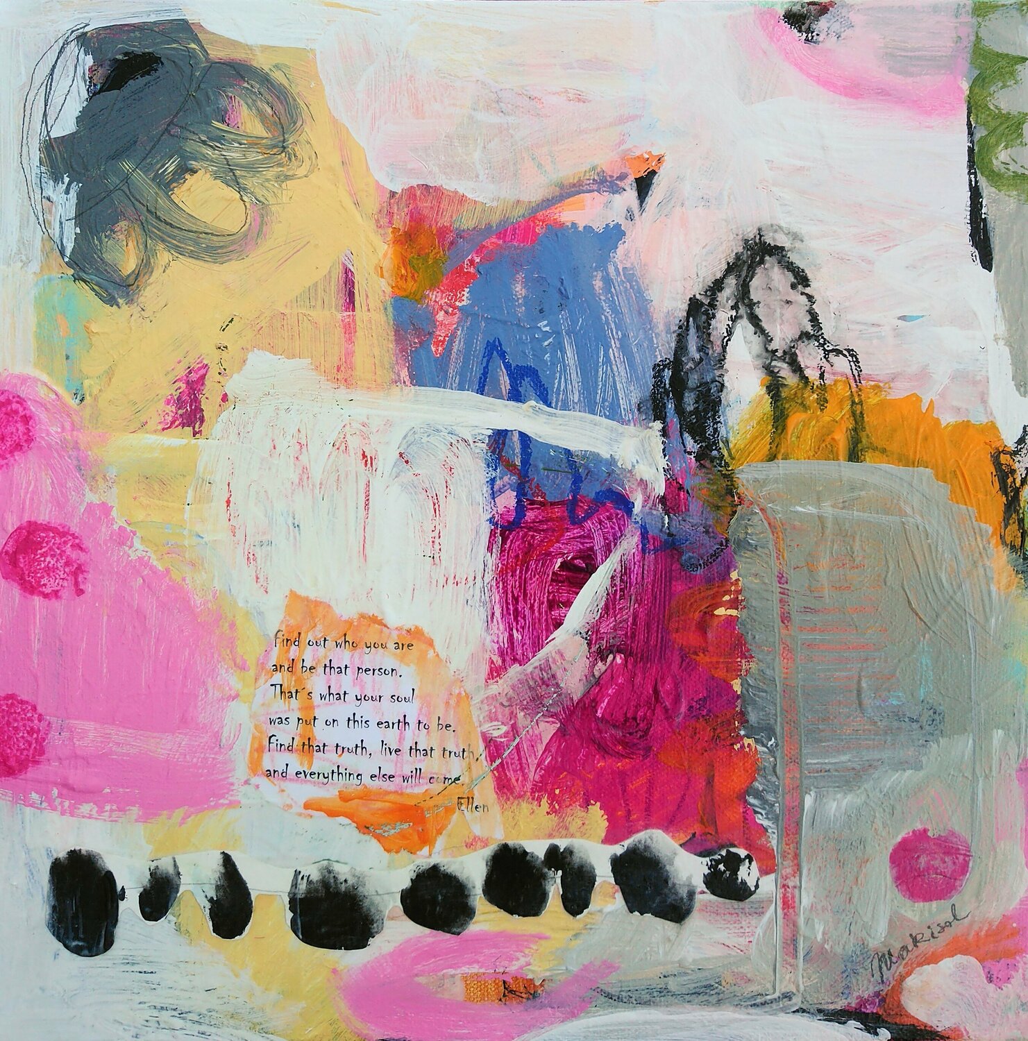 The Message by Marisol Evora (2022) : Painting Acrylic, Oil Pastel on ...