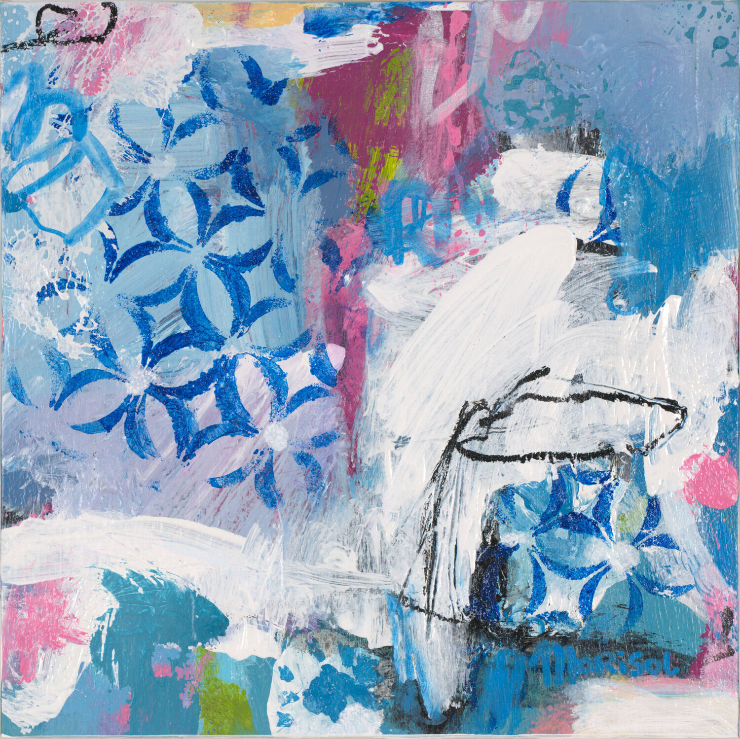 Blue dream by Marisol Evora (2022) : Painting Acrylic, Oil Pastel on ...