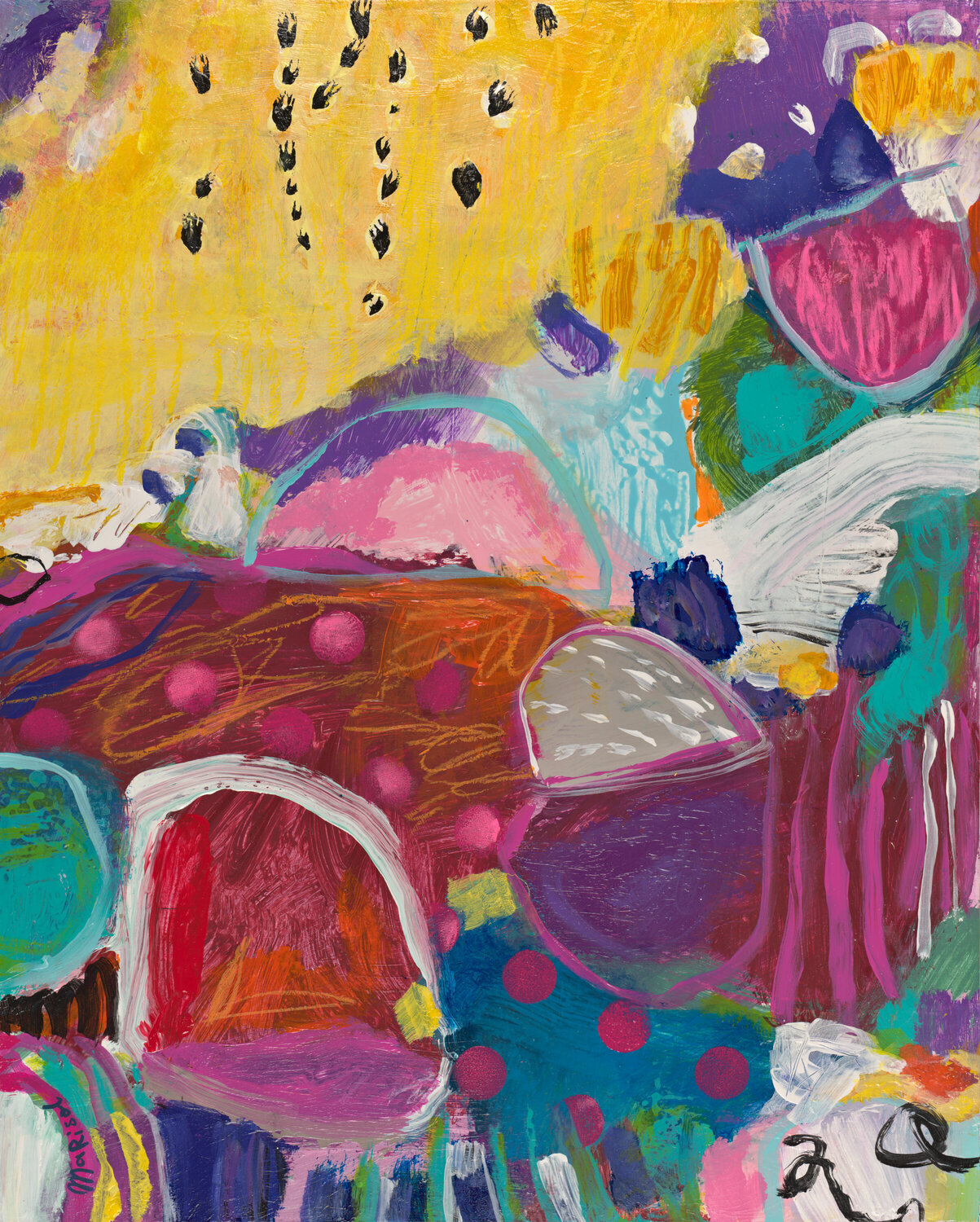 Wonderland by Marisol Evora (2022) : Painting Acrylic, Oil Pastel on ...