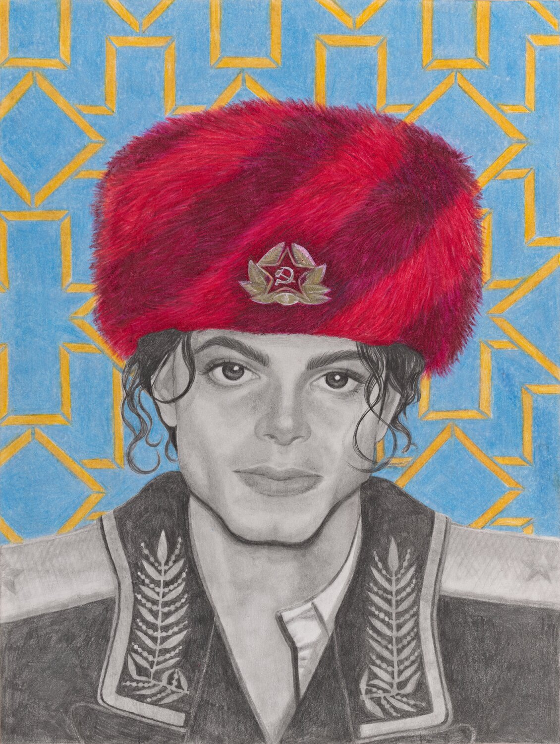 Michael Jackson and Red Ushanka by Marisol Evora (2022) : Drawing ...