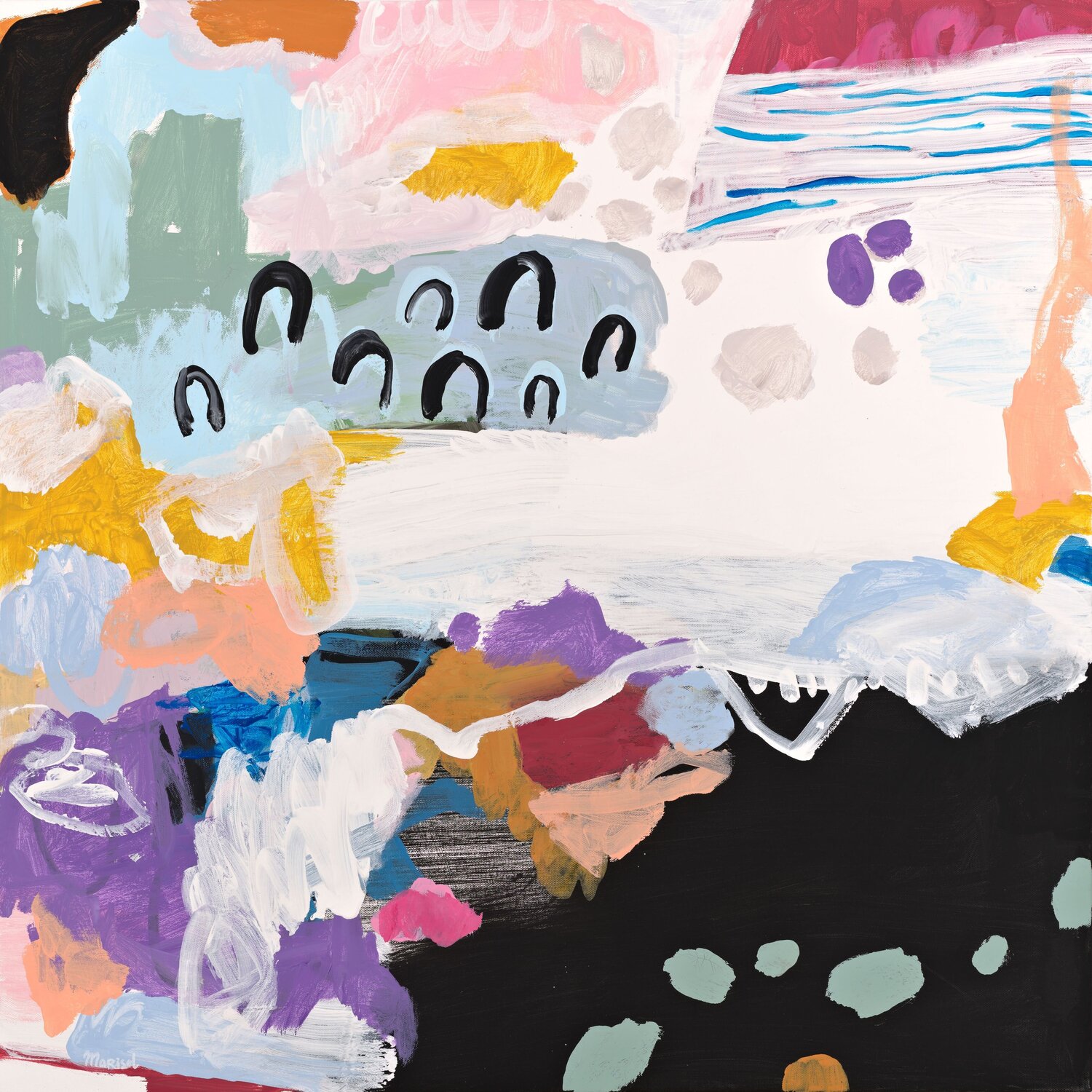 Rhythms of Hope by Marisol Evora (2023) : Painting Acrylic, Oil Pastel ...