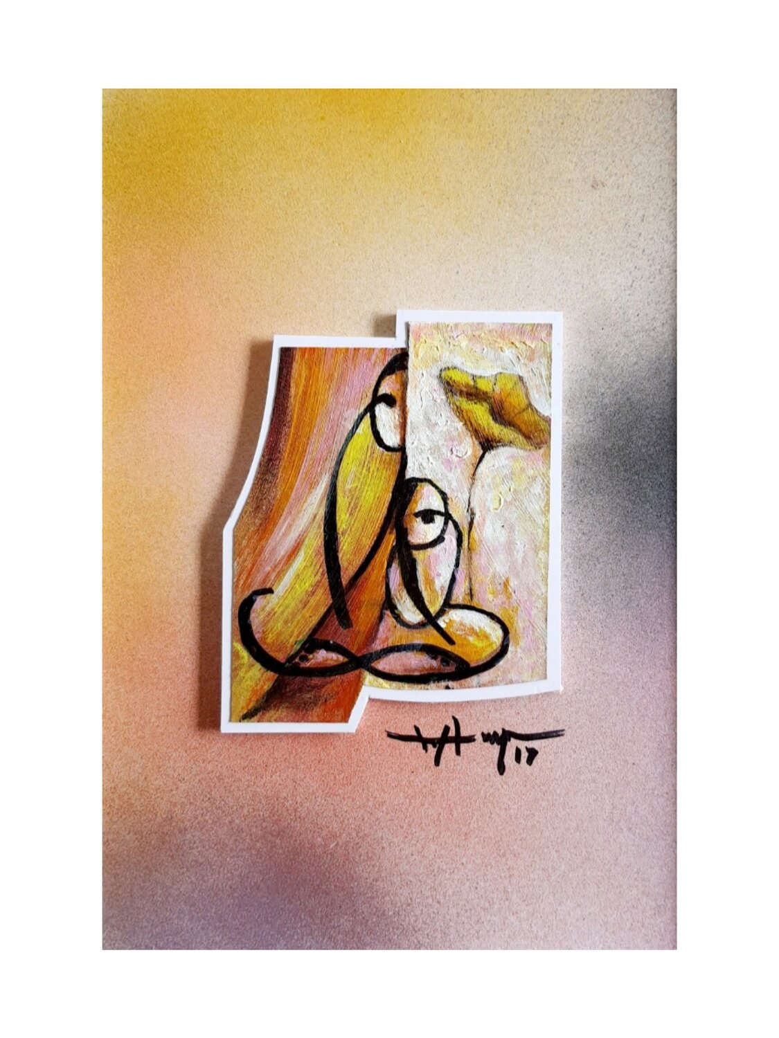 fate 18 by Hiep Nguyen The (2018) : Painting Acrylic, Collage on Cardboard - Singulart