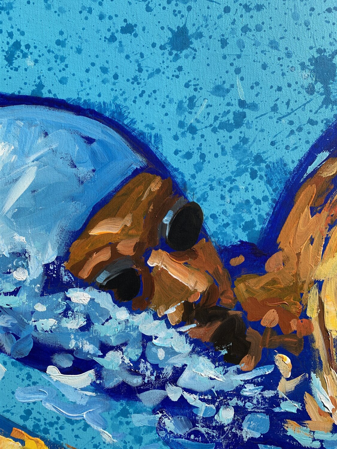 SWIMMER ON TURQUOISE von Alessandro Piras (2017): Malerei Acryl auf ...