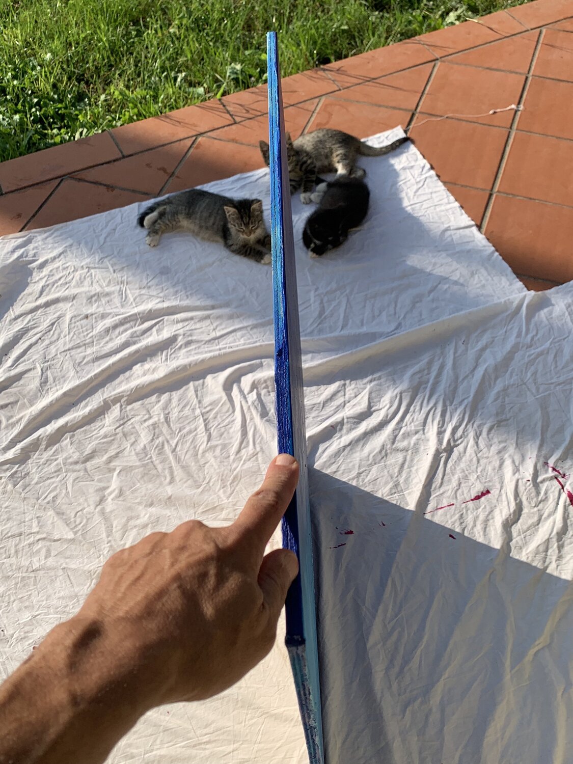 BLUE FLOW von Alessandro Piras (2023): Malerei Acryl auf Holz - Singulart