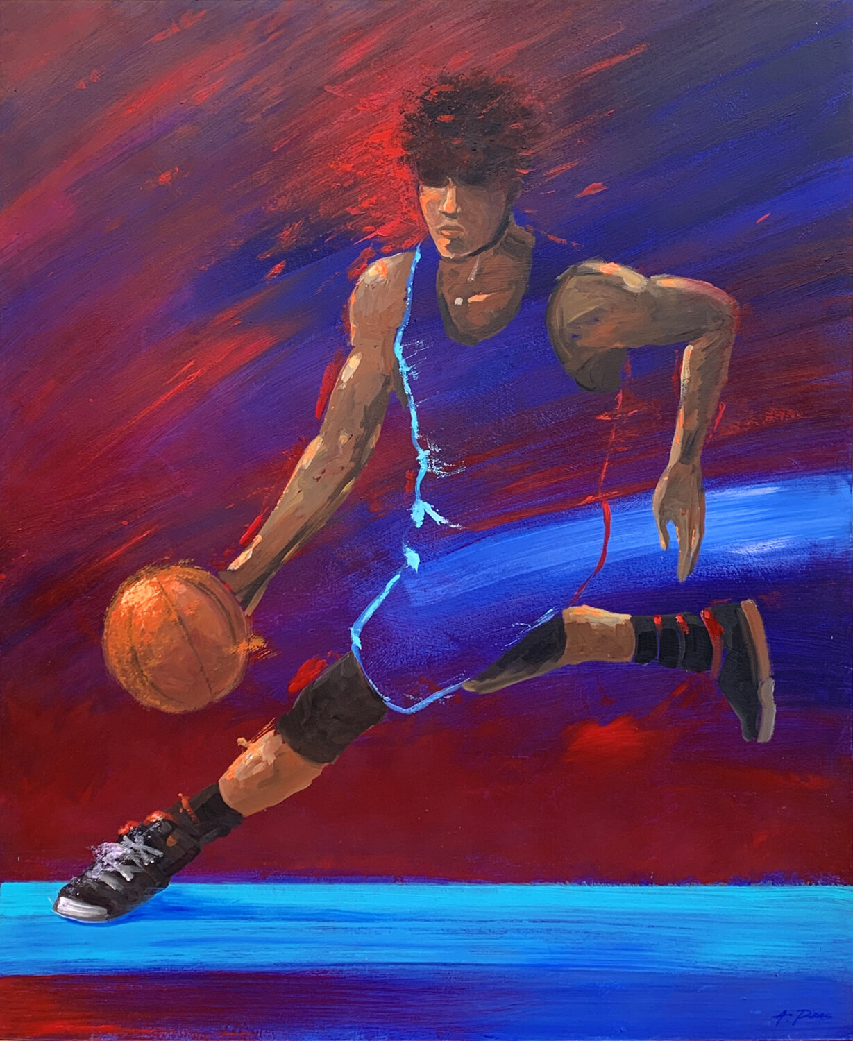 BASKETBALL PLAYER by Alessandro Piras (2017) : Painting Acrylic on Wood ...