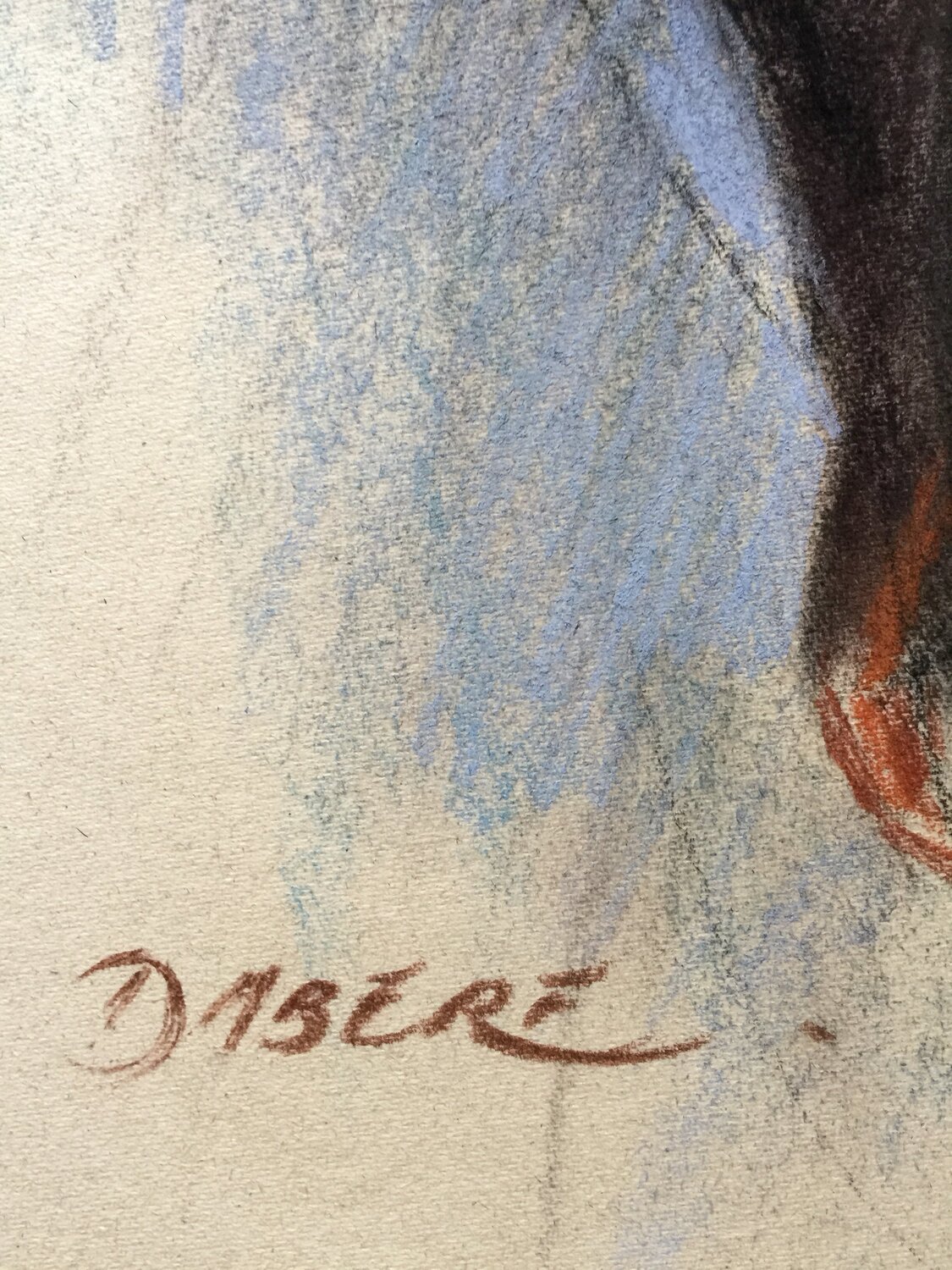 Hugo pose à l'atelier von PASCAL DABERE (2024): Malerei Pastell, Kohle ...