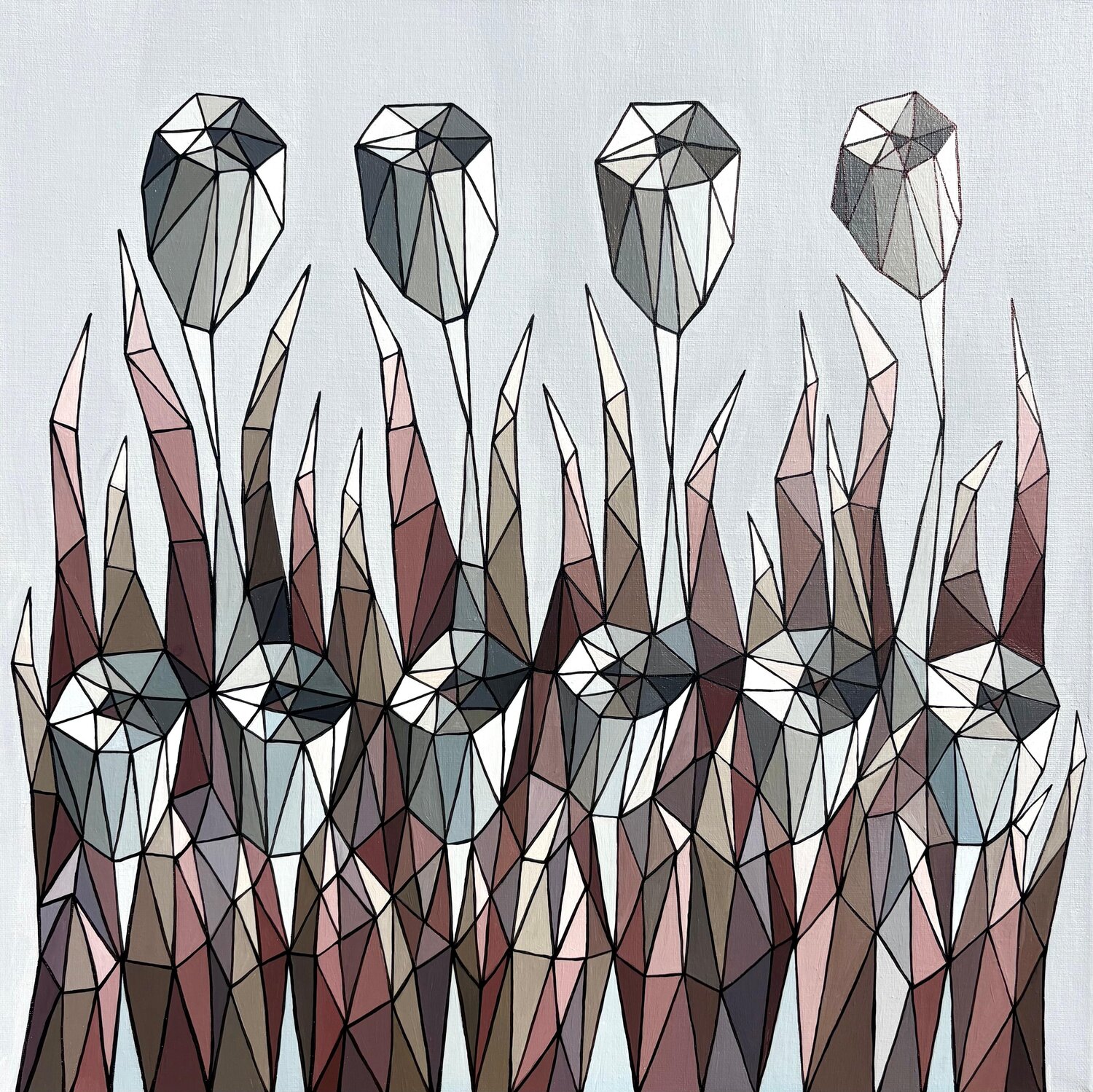 CRYSTAL BLUE FLOWERS by Tuzhilkina Maria (2025) : Painting Acrylic on ...