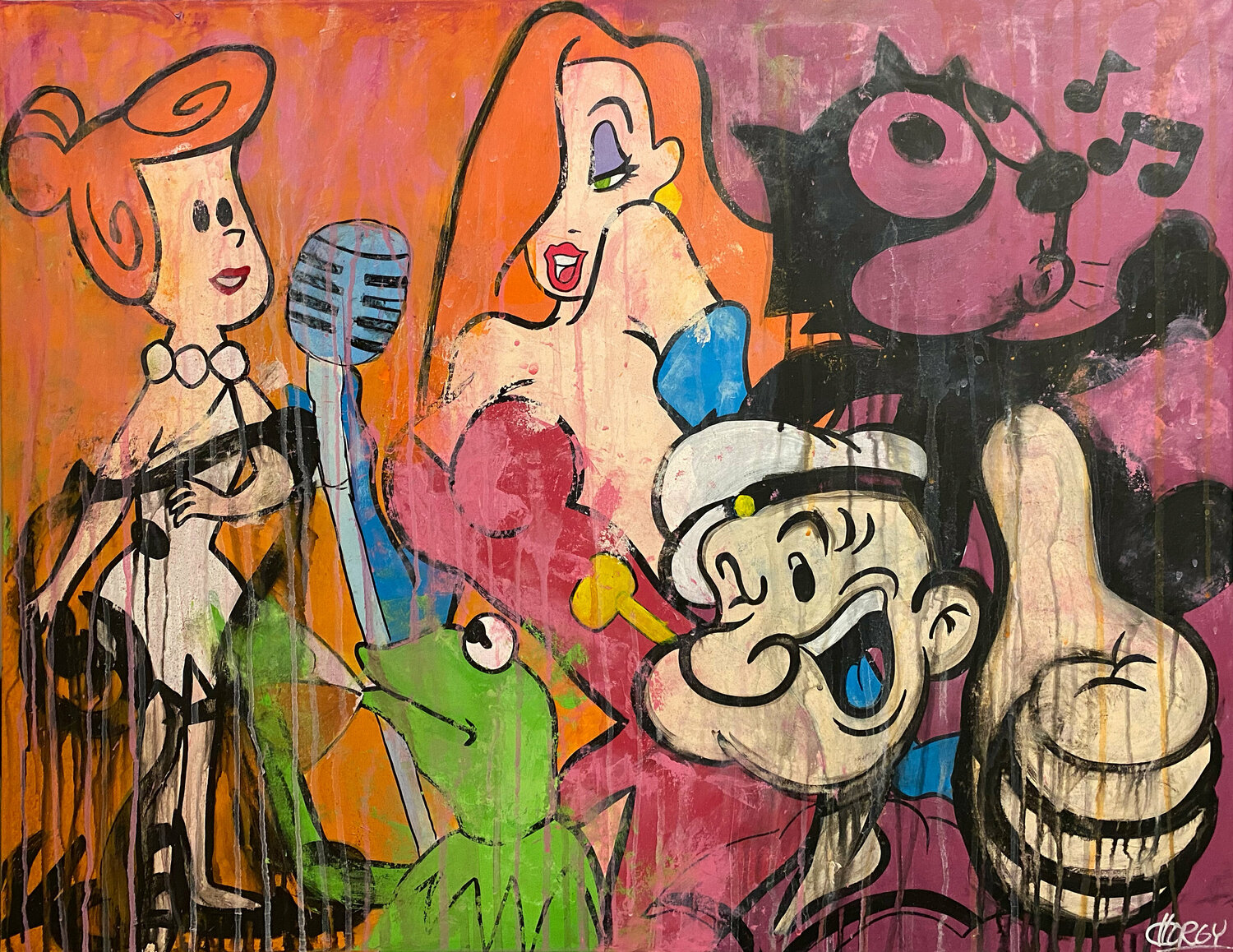 «Afternoon Brawl» feat. Popeye/Jessica Rabbit/Popeye/Wilma Flintstone ...