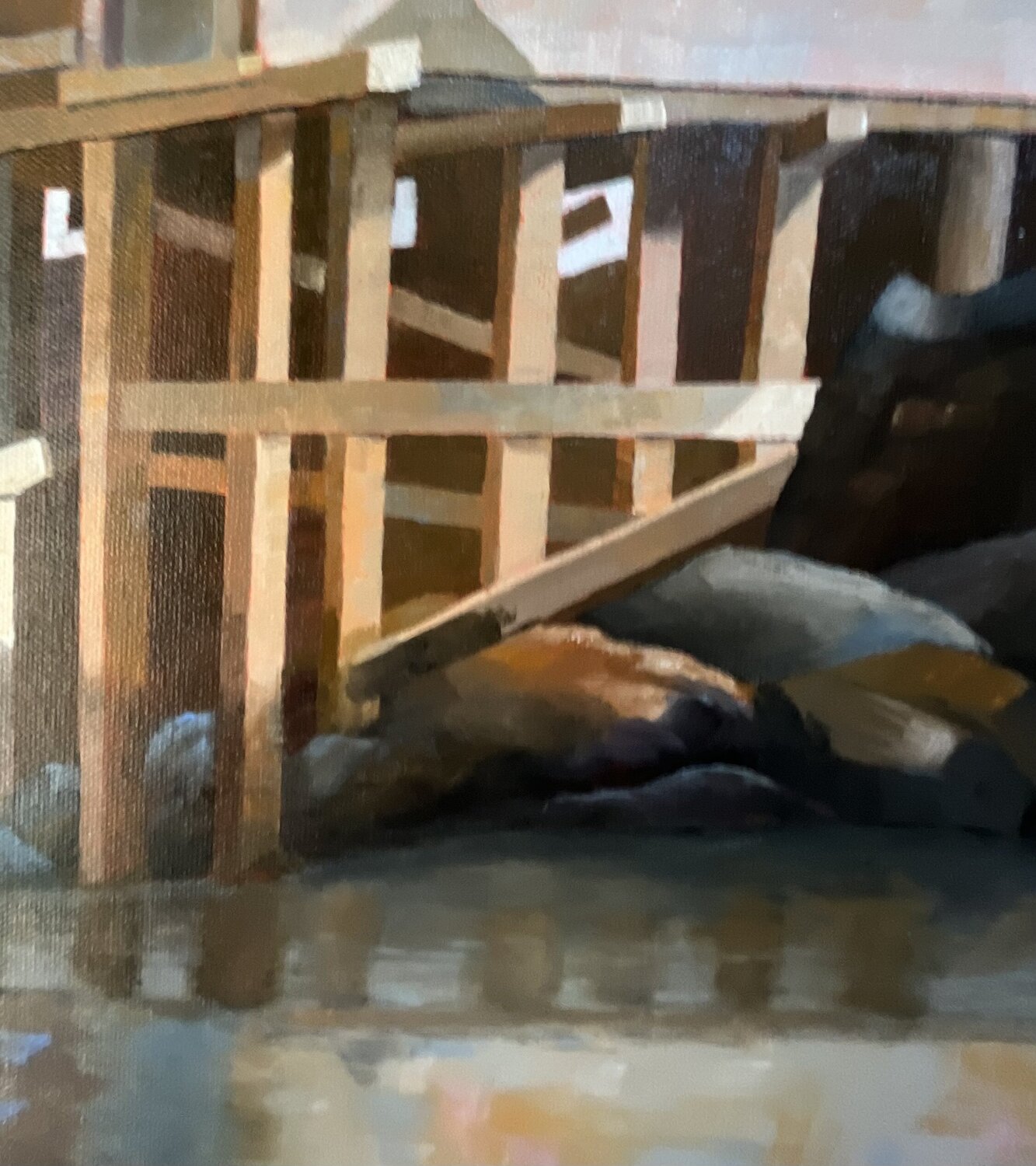 Fish Houses at Willard Beach by Michael Maron (2024) : Painting Oil on ...