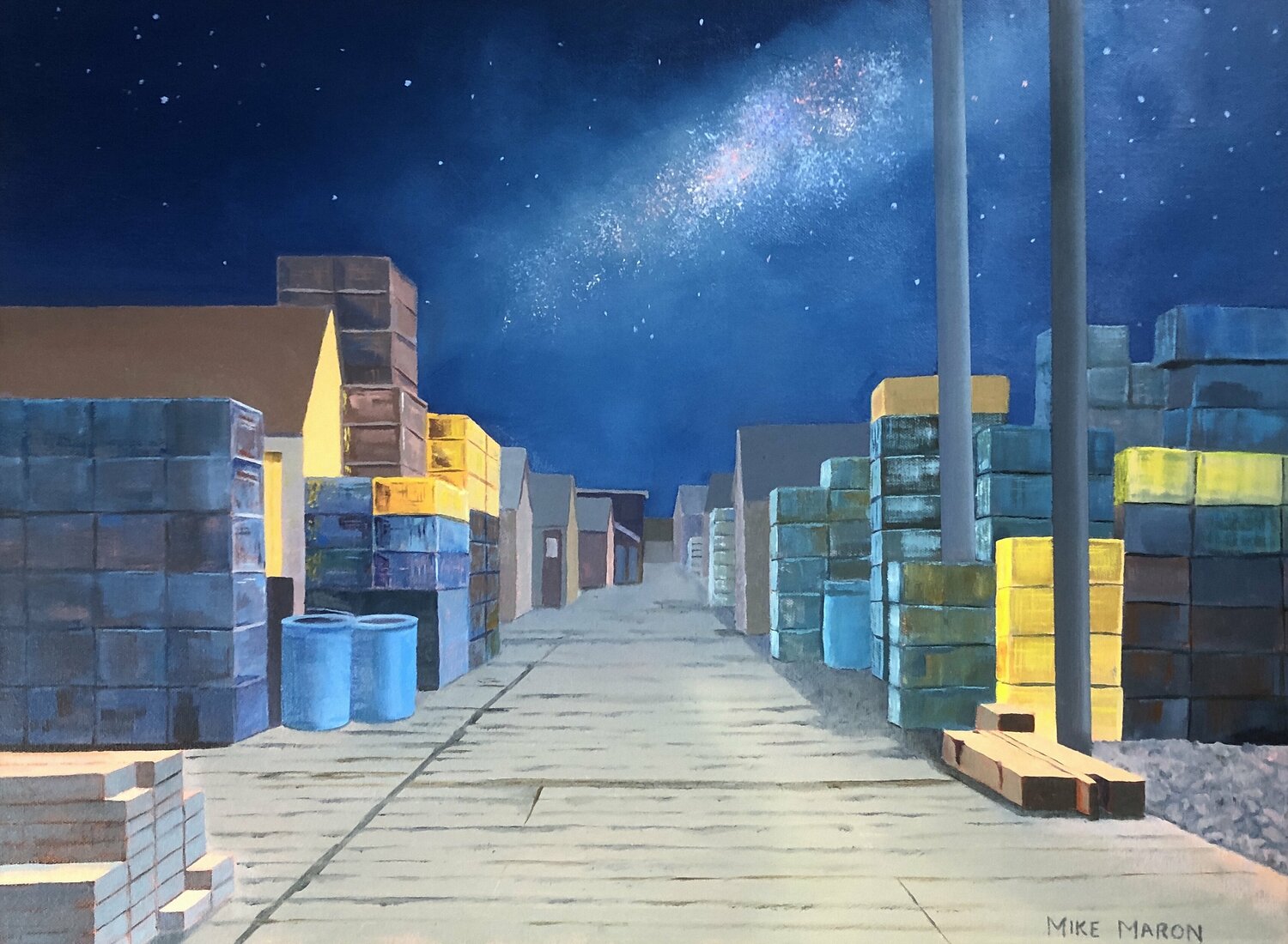 Starry Night over Widgery Wharf by Michael Maron (2020) : Painting ...
