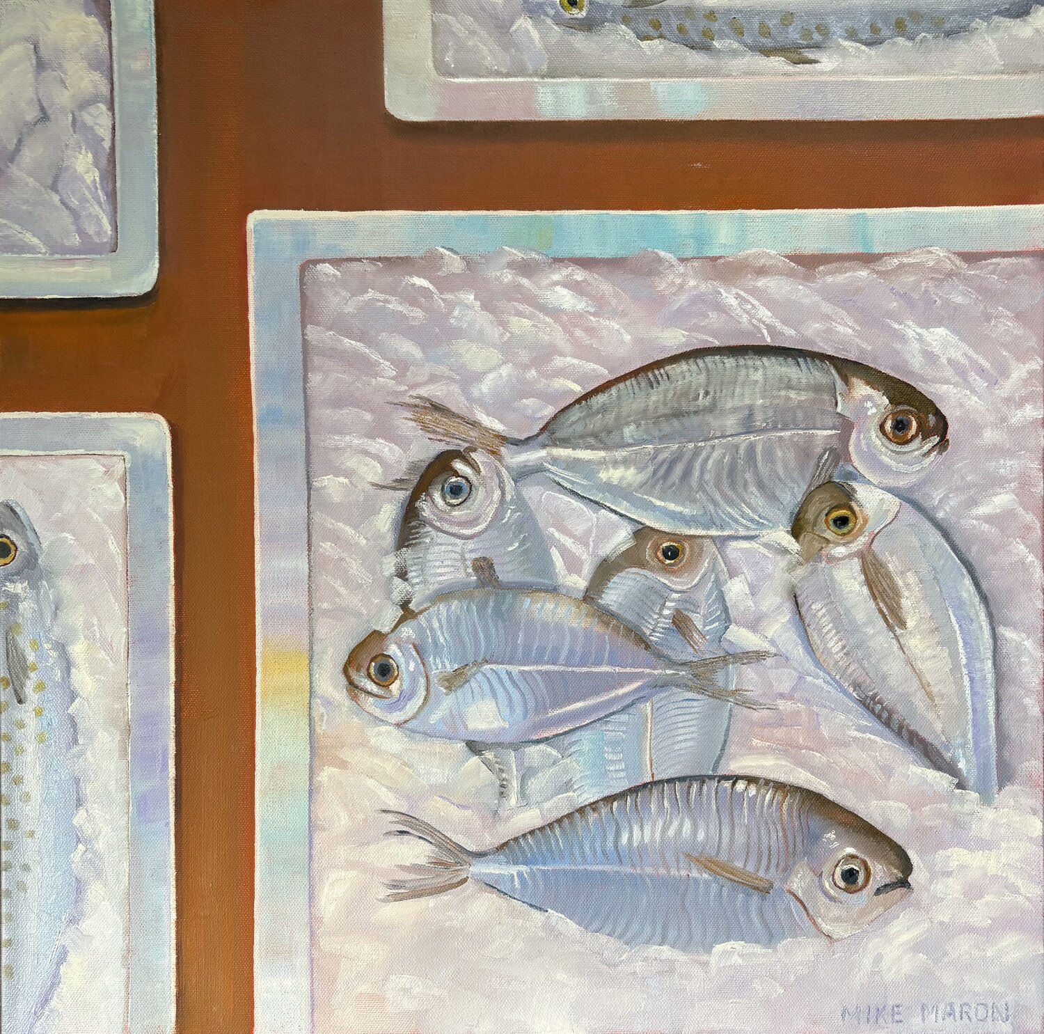 At the Harbor Fish Market de Michael Maron (2025): Pintura Óleo en ...