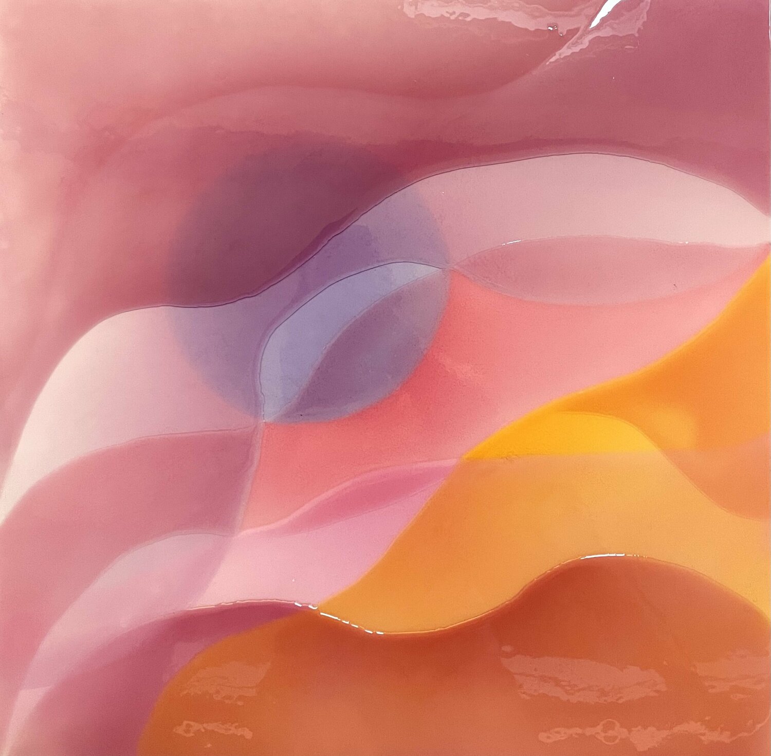 Dusty pink candy waves by Isabel Kleinert (2022) : Painting Acrylic ...