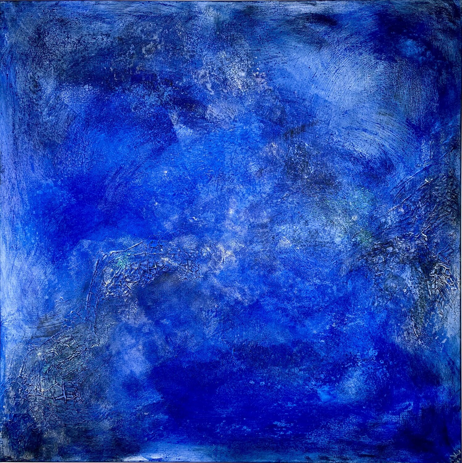 Blue night desert female by Isabel Kleinert (2023) : Painting Acrylic ...